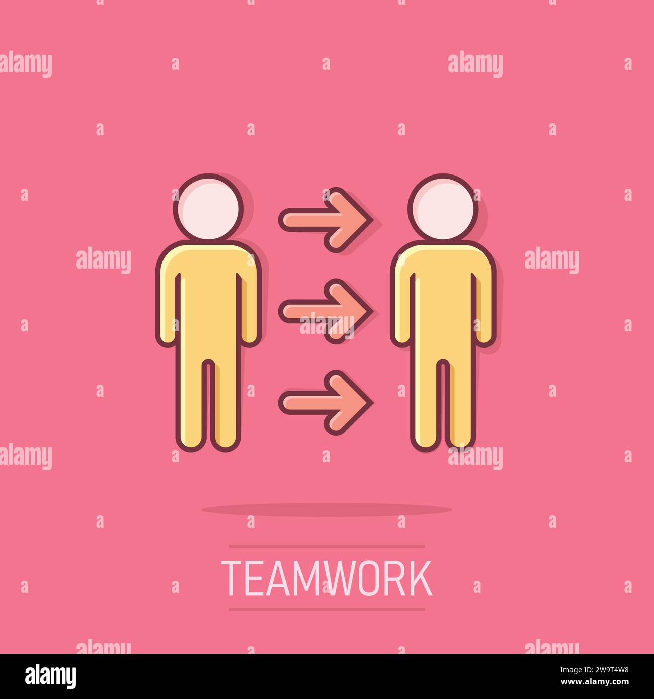 People referral icon in comic style. Business communication vector ...