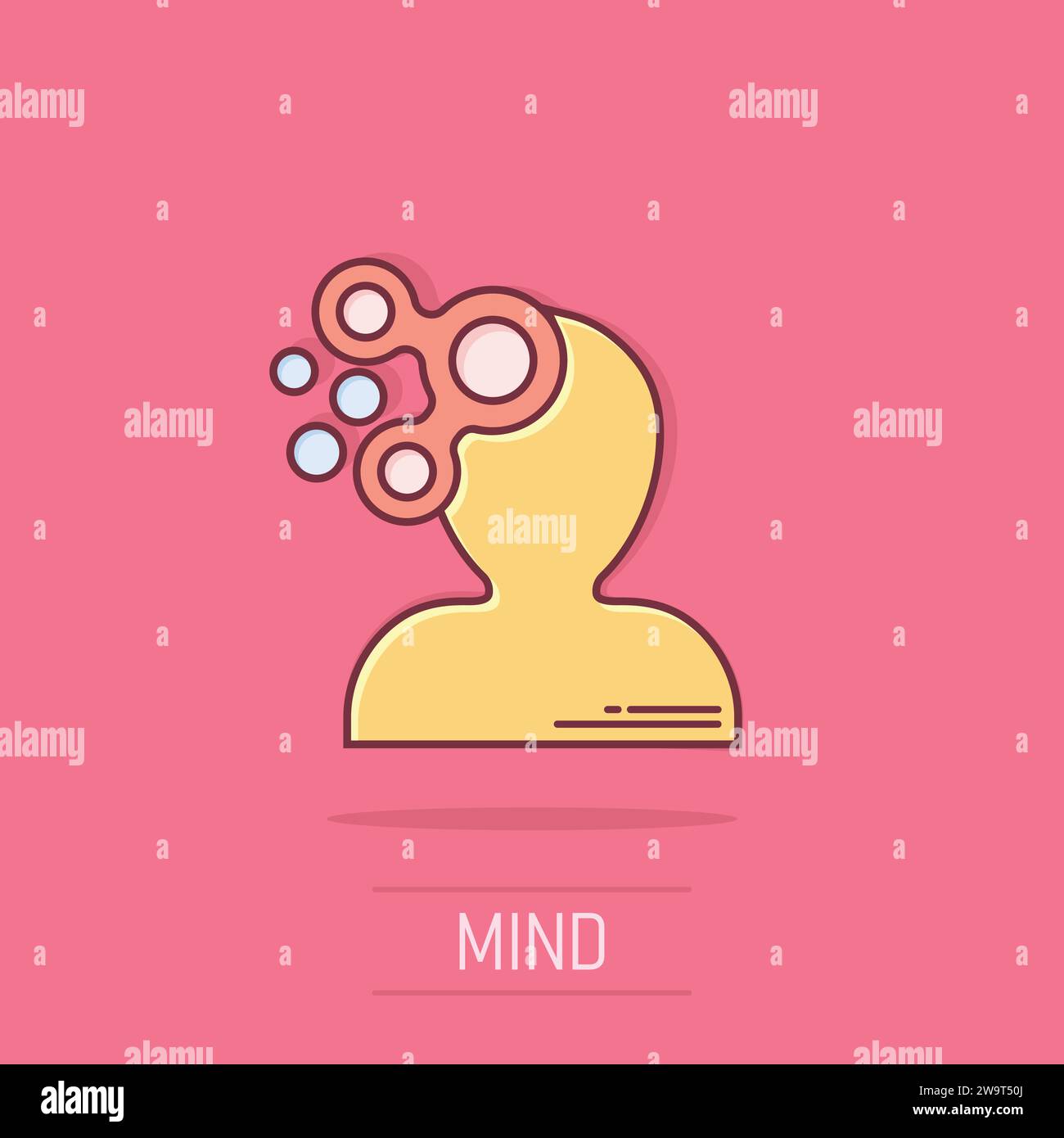 Mind people icon in comic style. Human frustration vector cartoon ...