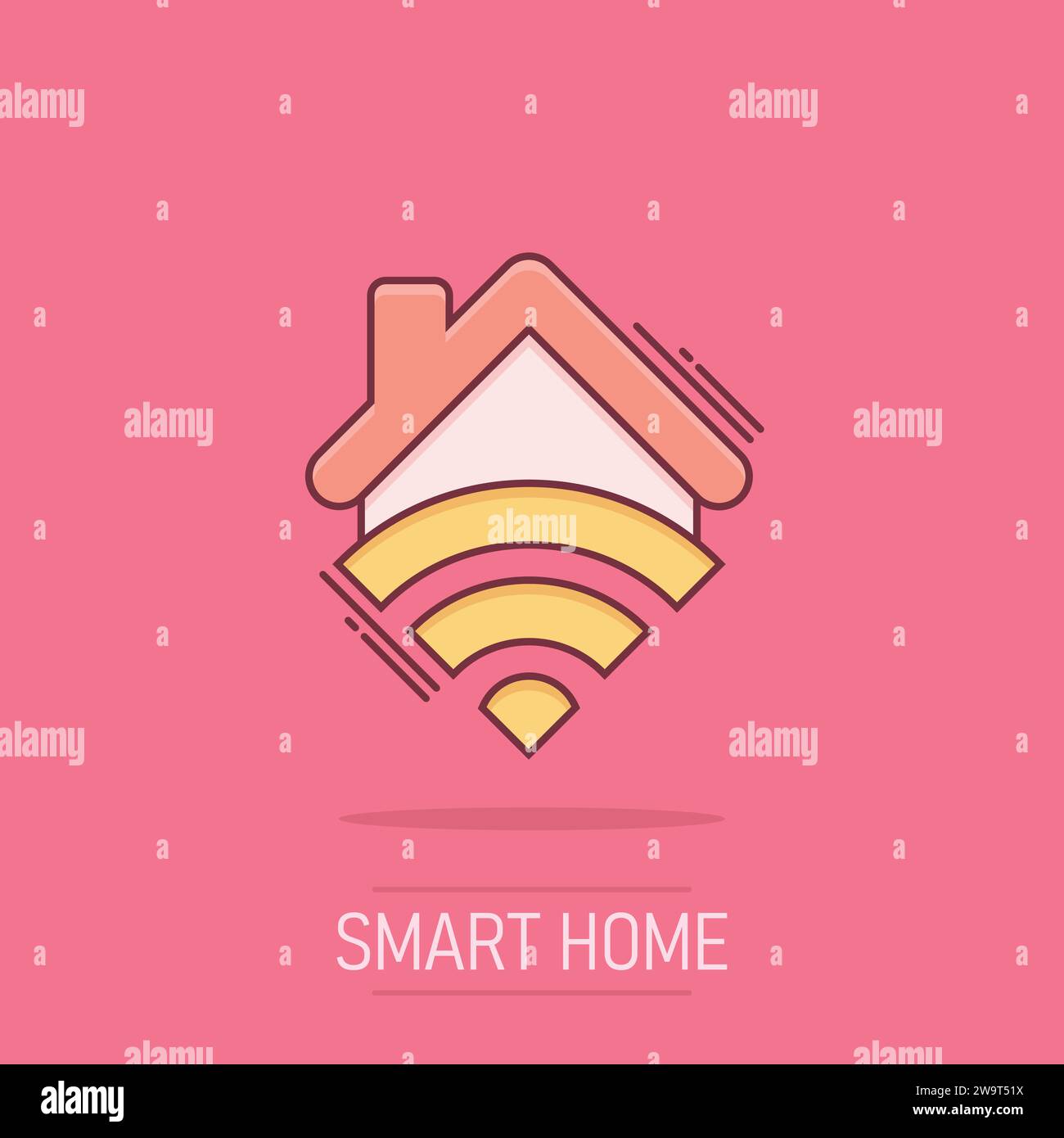 Smart home icon in comic style. House control vector cartoon ...