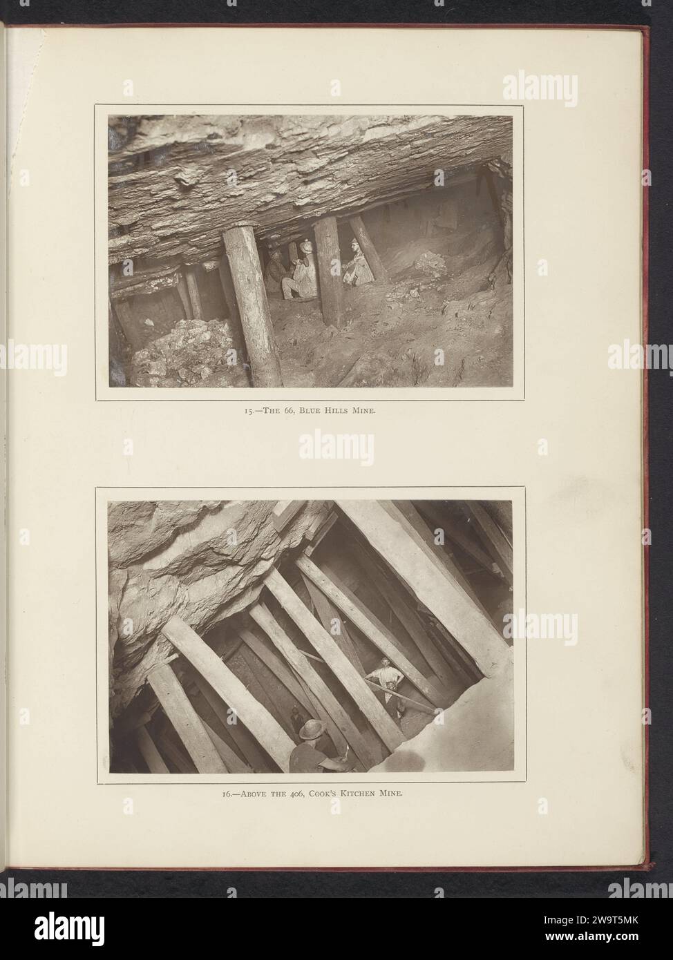 Pillars in a mine in Cornwall, c. 1893 photomechanical print Above a ...