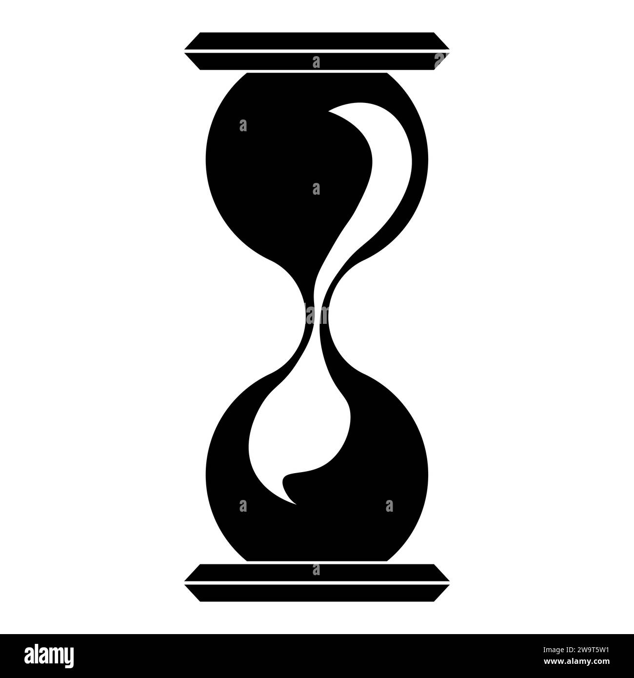 Hourglass black vector icon on white background Stock Vector Image ...