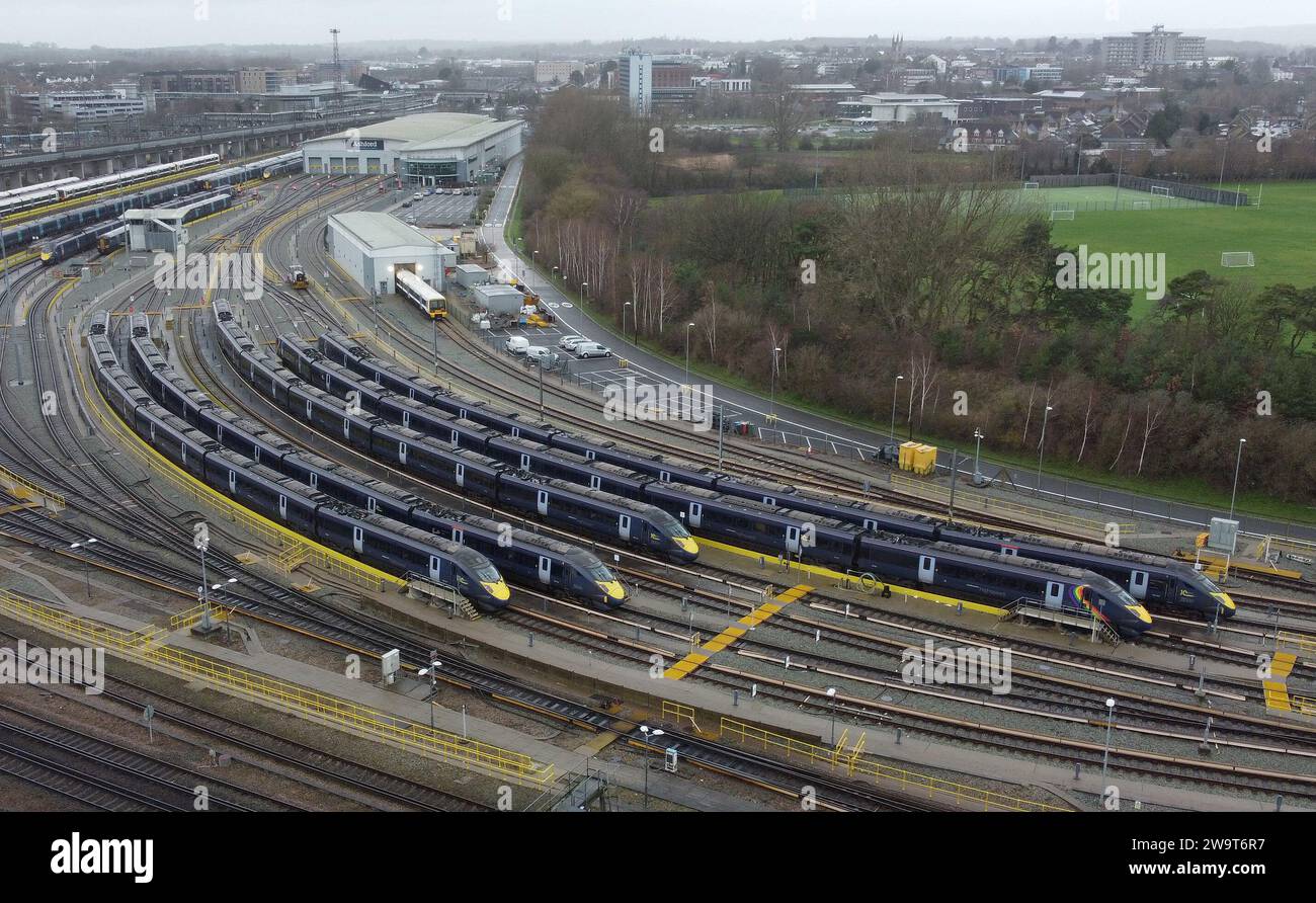 Southeastern Railway high speed trains in sidings at Ashford ...
