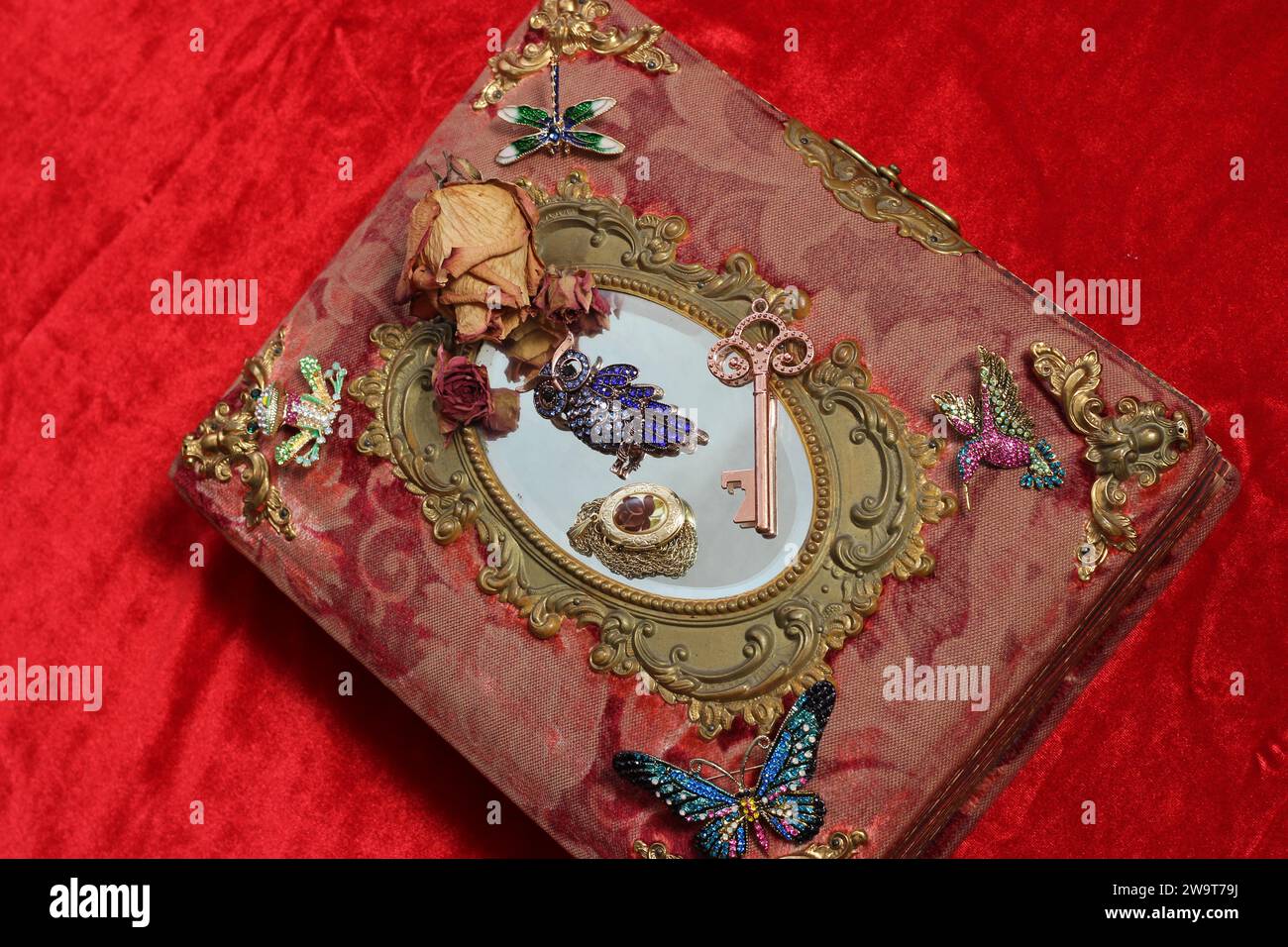 Antique Book With Colorful Gemstones. Fairy Tale Romance Book Stock ...