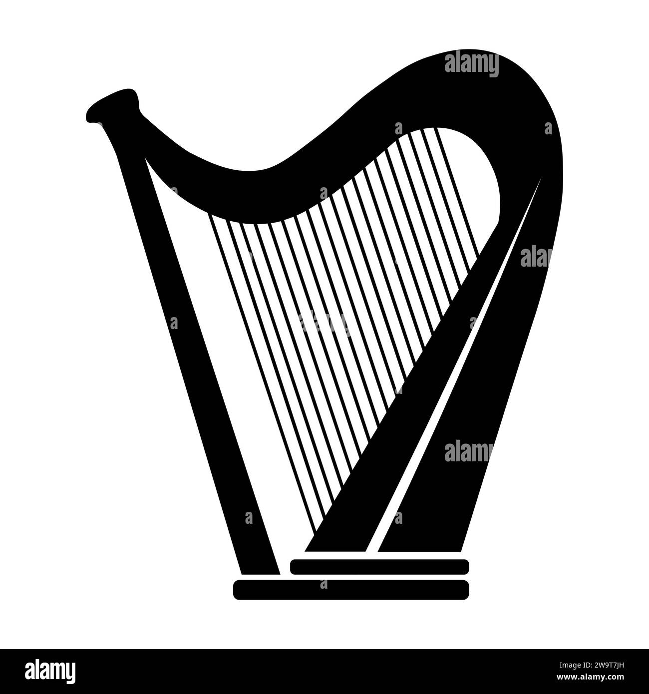 Black and white harp art hi-res stock photography and images - Alamy