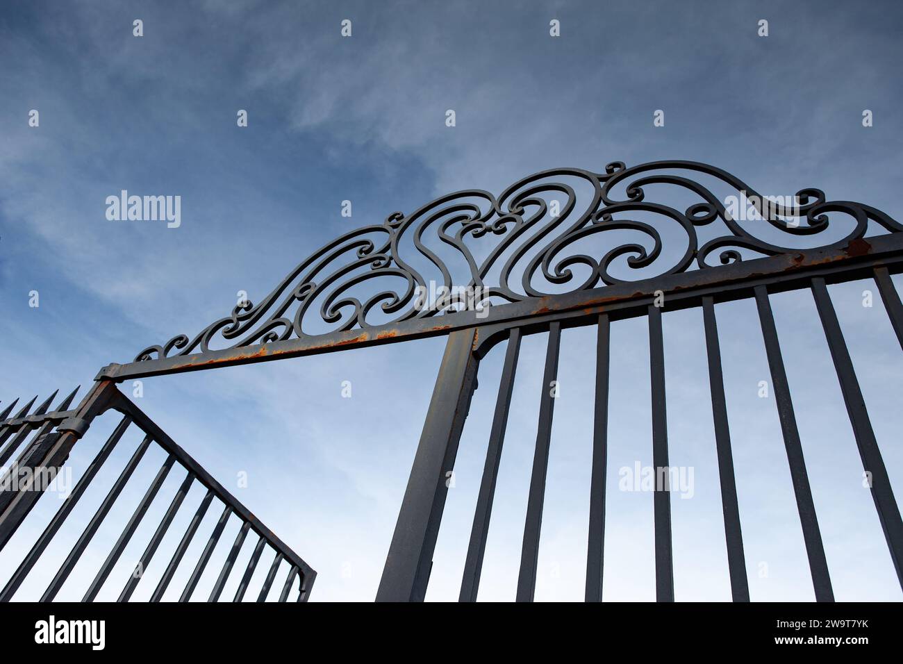 Rusty wrought iron gate hi-res stock photography and images - Alamy