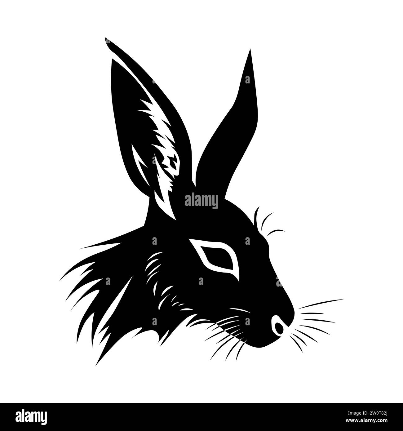 Hare black vector icon on white background Stock Vector Image & Art - Alamy