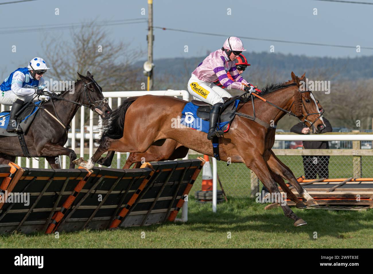 Huflower, ridden by Bryony Frost and trained by Paul Nicholls, running ...