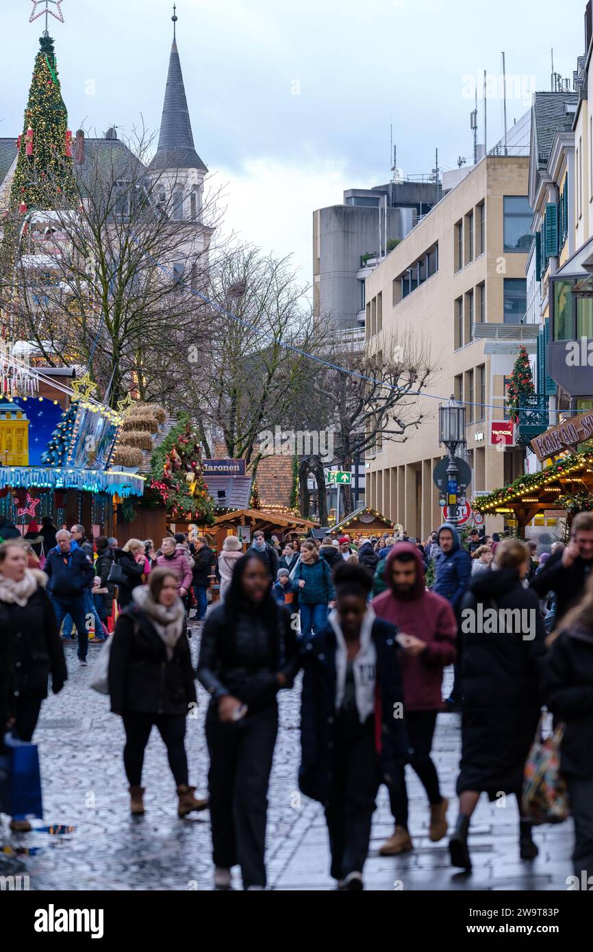 Bonn, Germany - December 21, 2023 : People walking around the ...