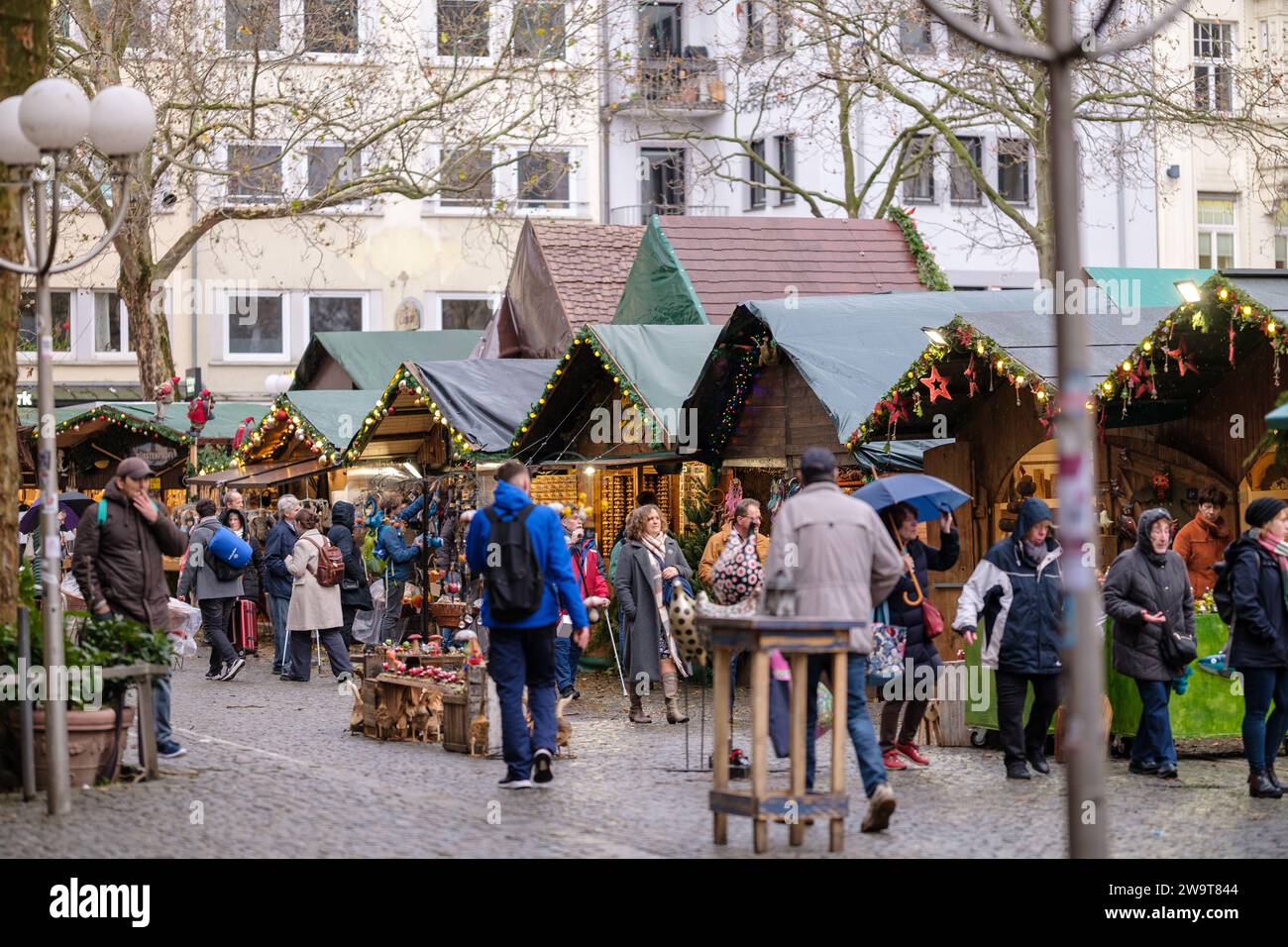 Bonn, Germany - December 21, 2023 : People walking around the ...