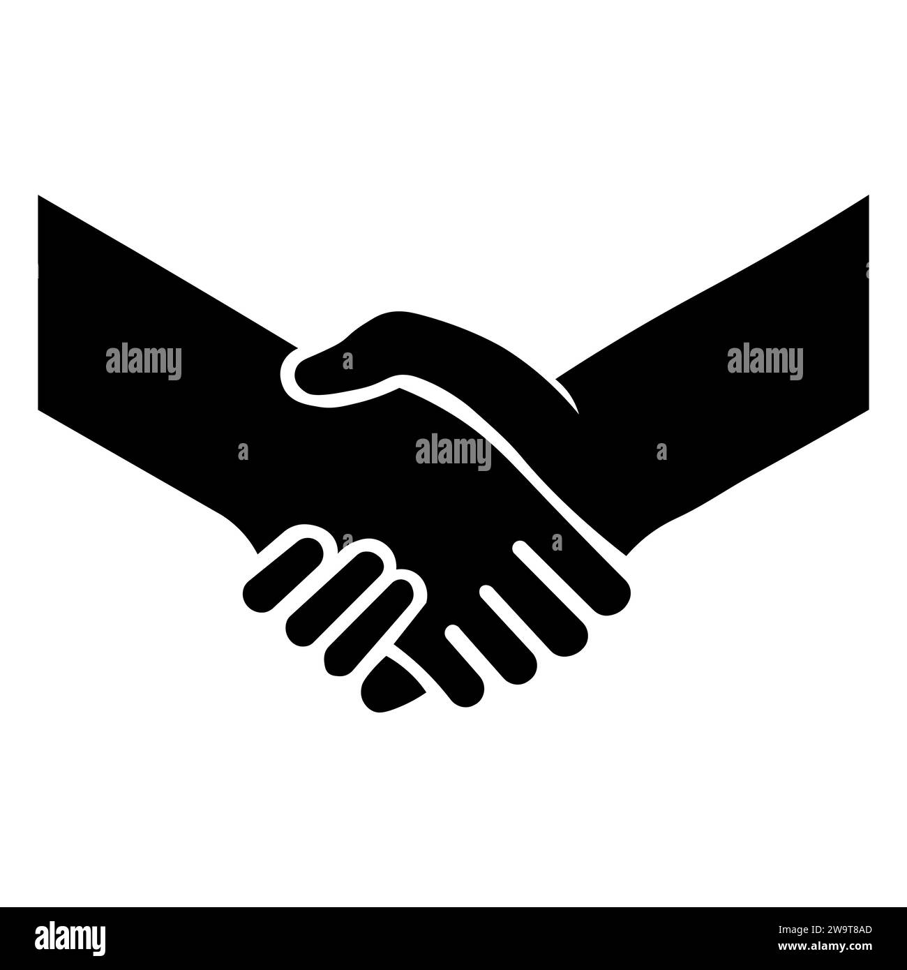 Handshake black vector icon on white background Stock Vector Image ...