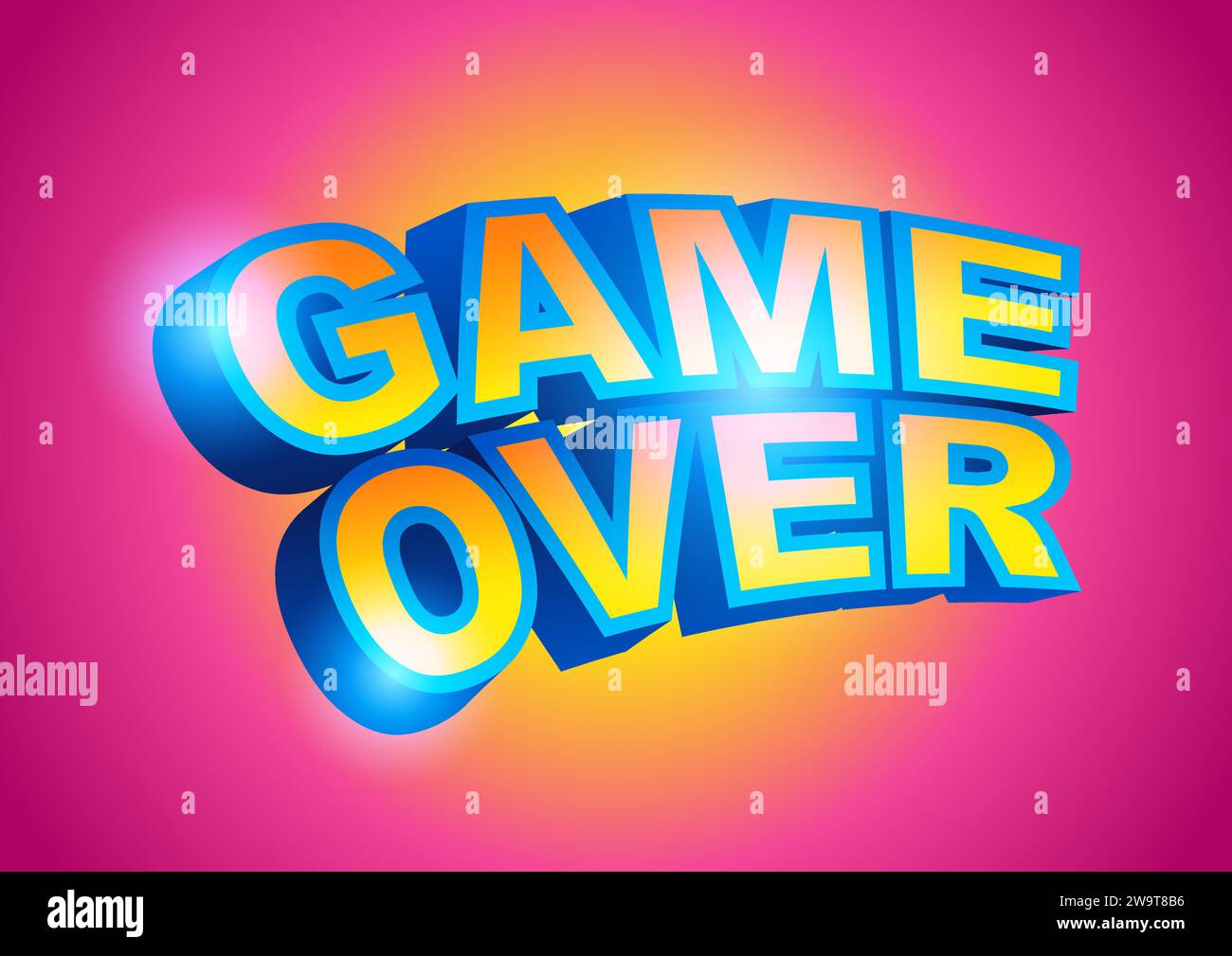 Vector illustration of Game Over text icon for game interface Stock ...