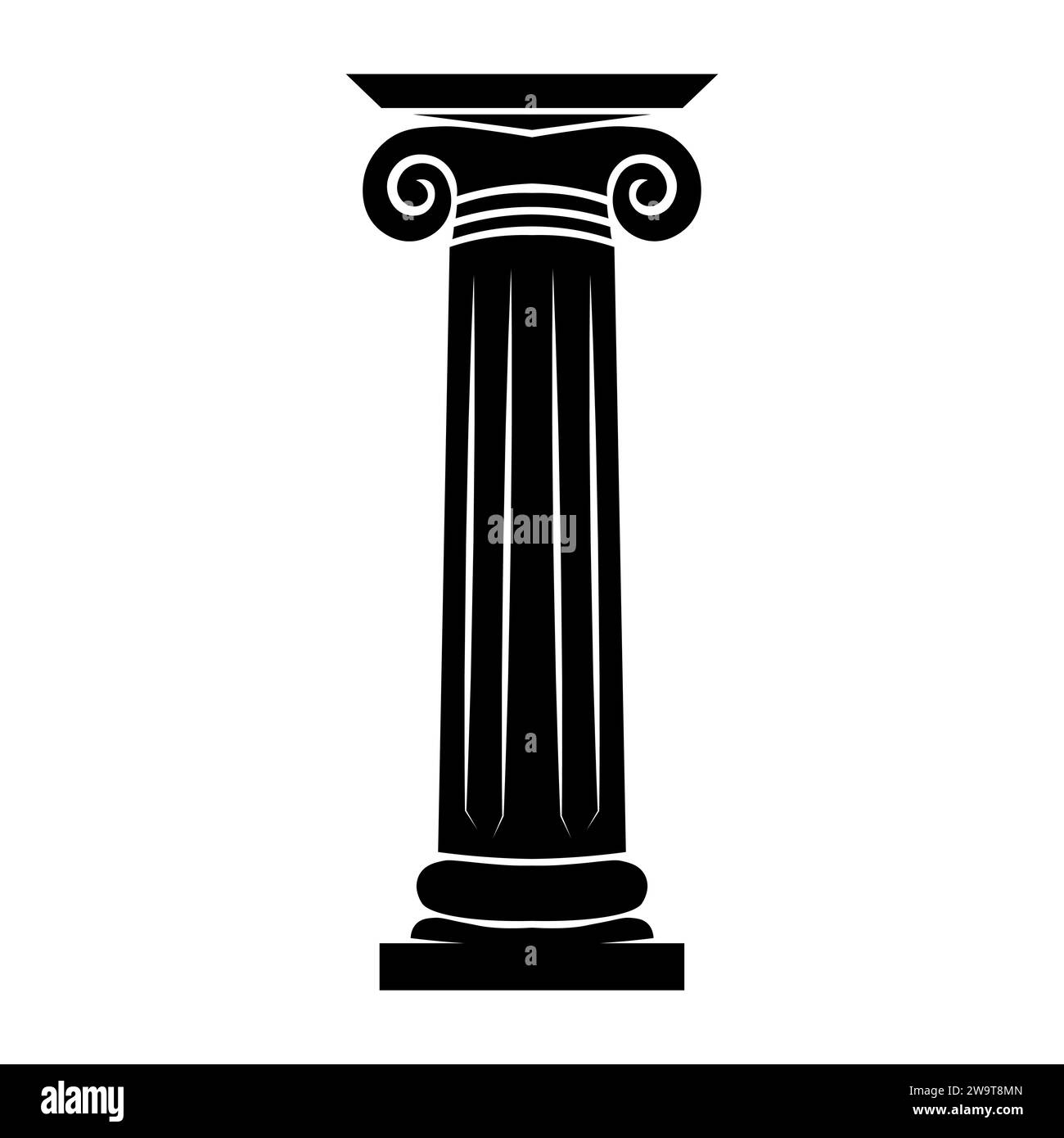 Greek pillar black vector icon on white background Stock Vector Image ...