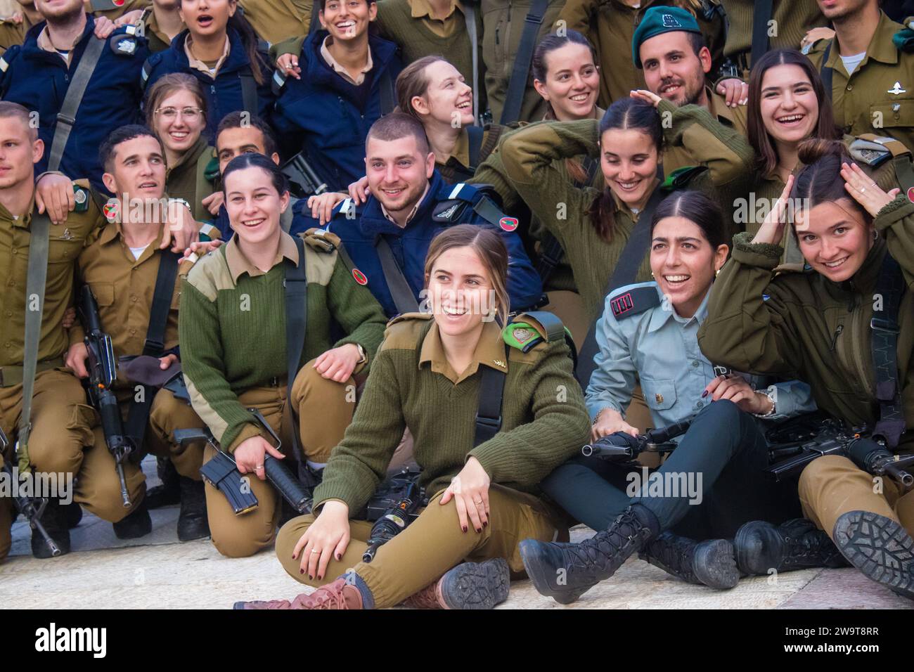 Portrait of a group of soldiers, Induction ceremony for new graduates ...
