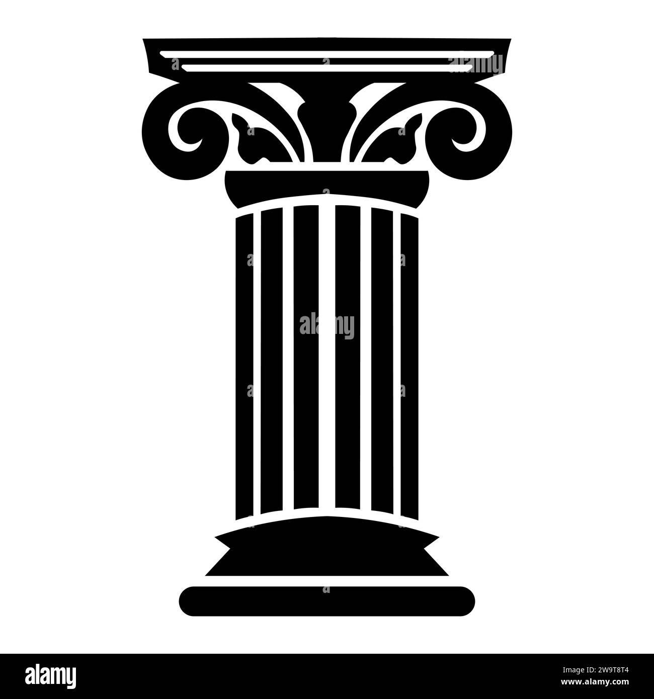 Greek pillar black vector icon on white background Stock Vector Image ...