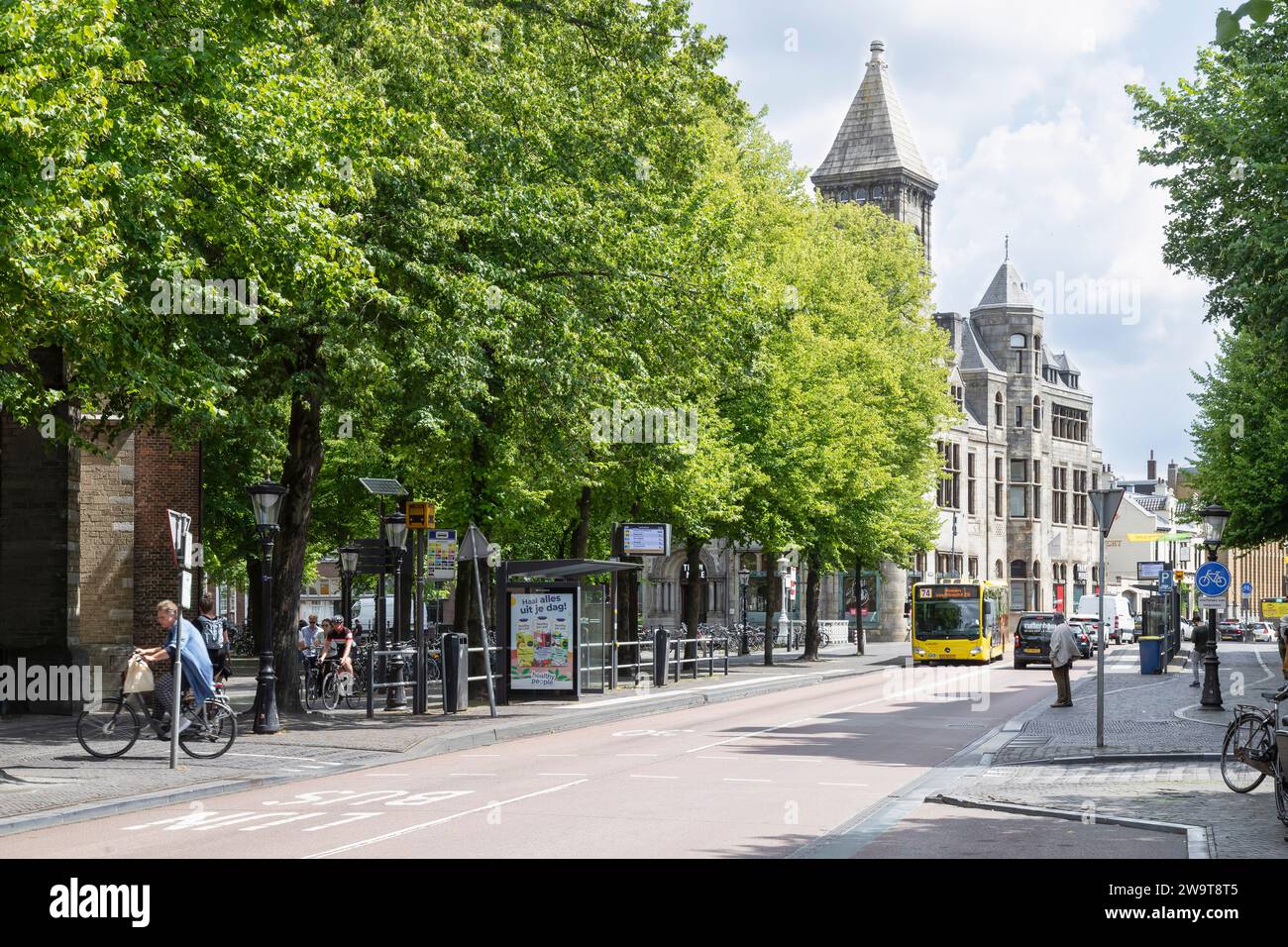Busy traffic street in the center of the historic city of Utrecht Stock ...