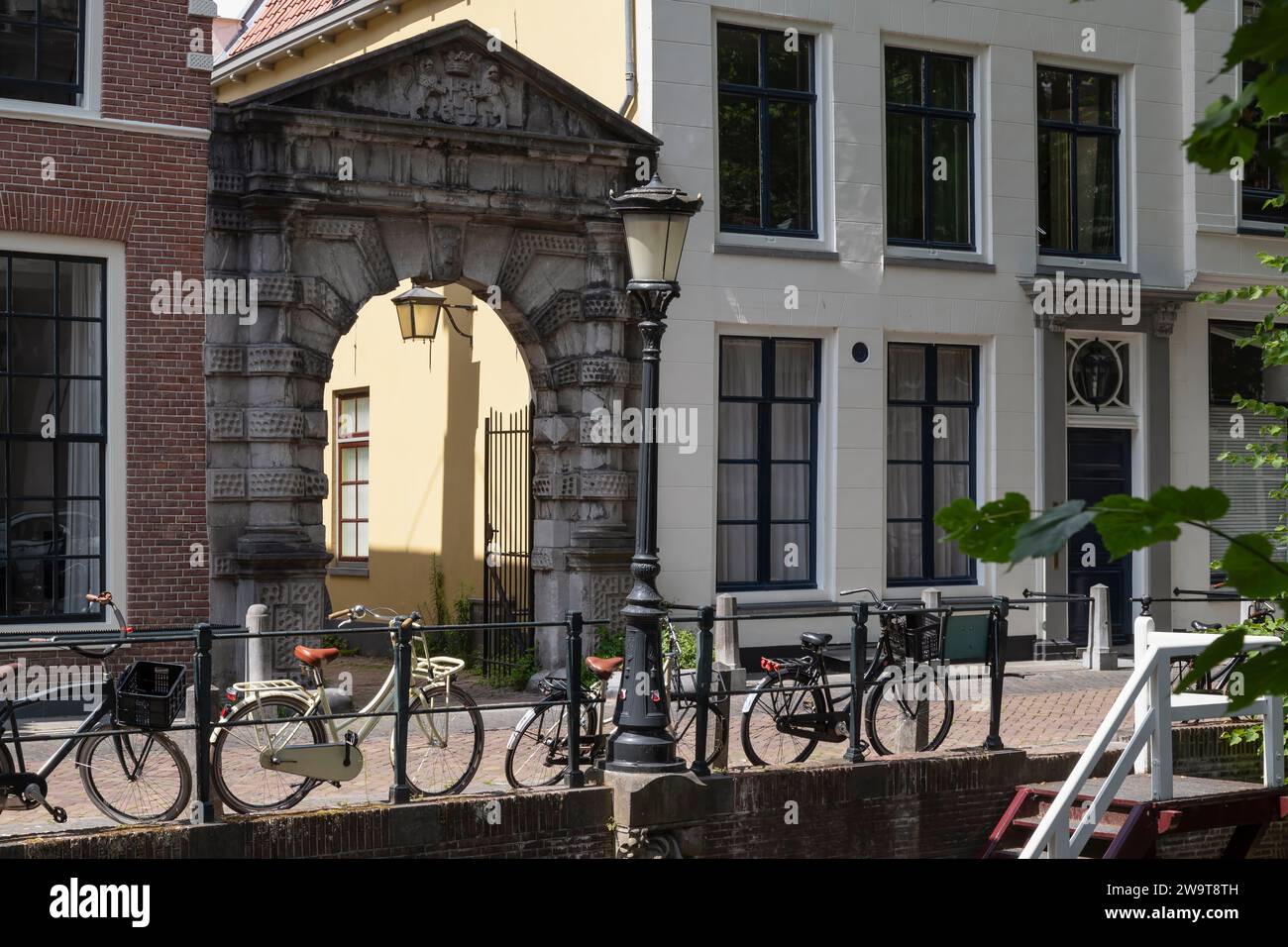 Medieval gate - Hofpoort, with the coat of arms of the States of ...