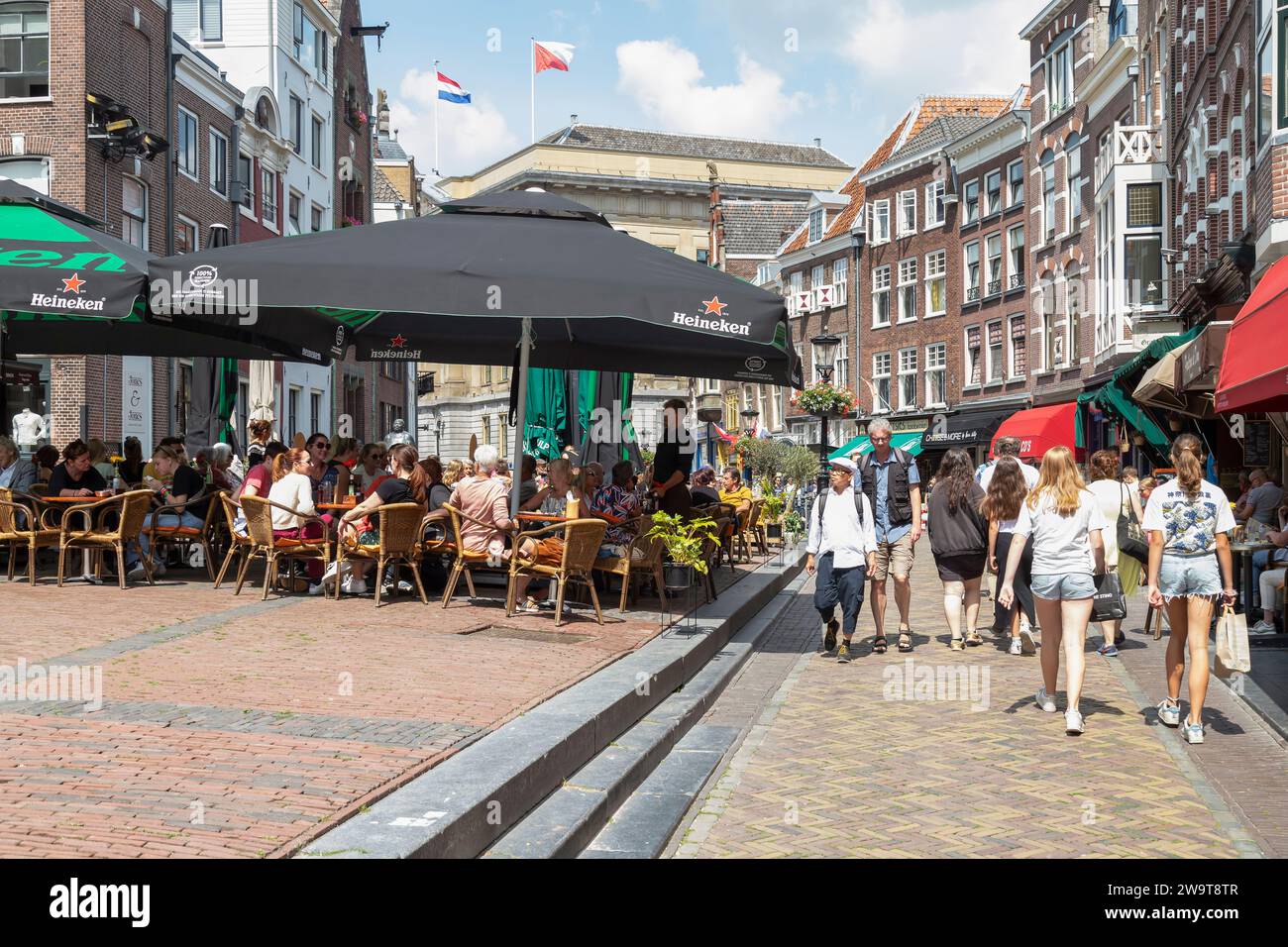 City life on a summer day in the center of the city of Utrecht Stock ...