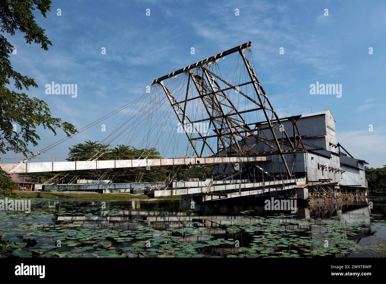The last abandoned tin mining dredger during British colonial now ...