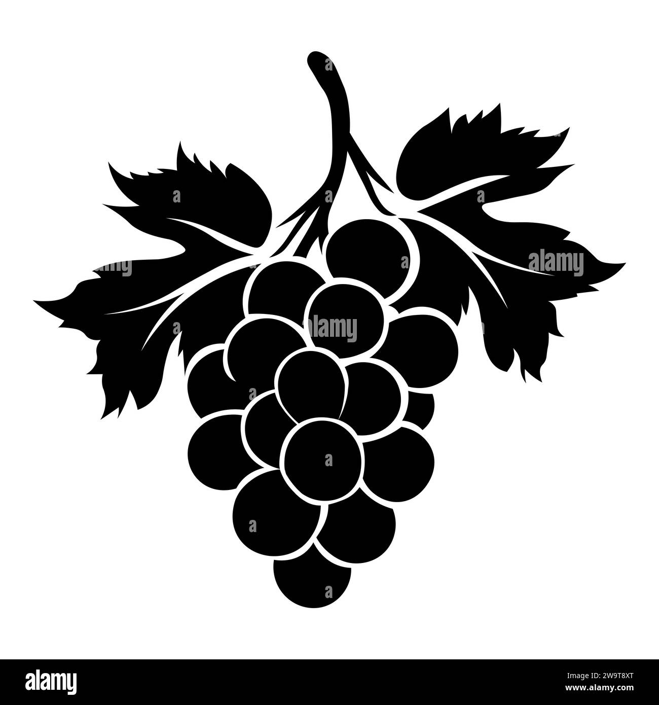 Grapes black vector icon on white background Stock Vector Image & Art ...