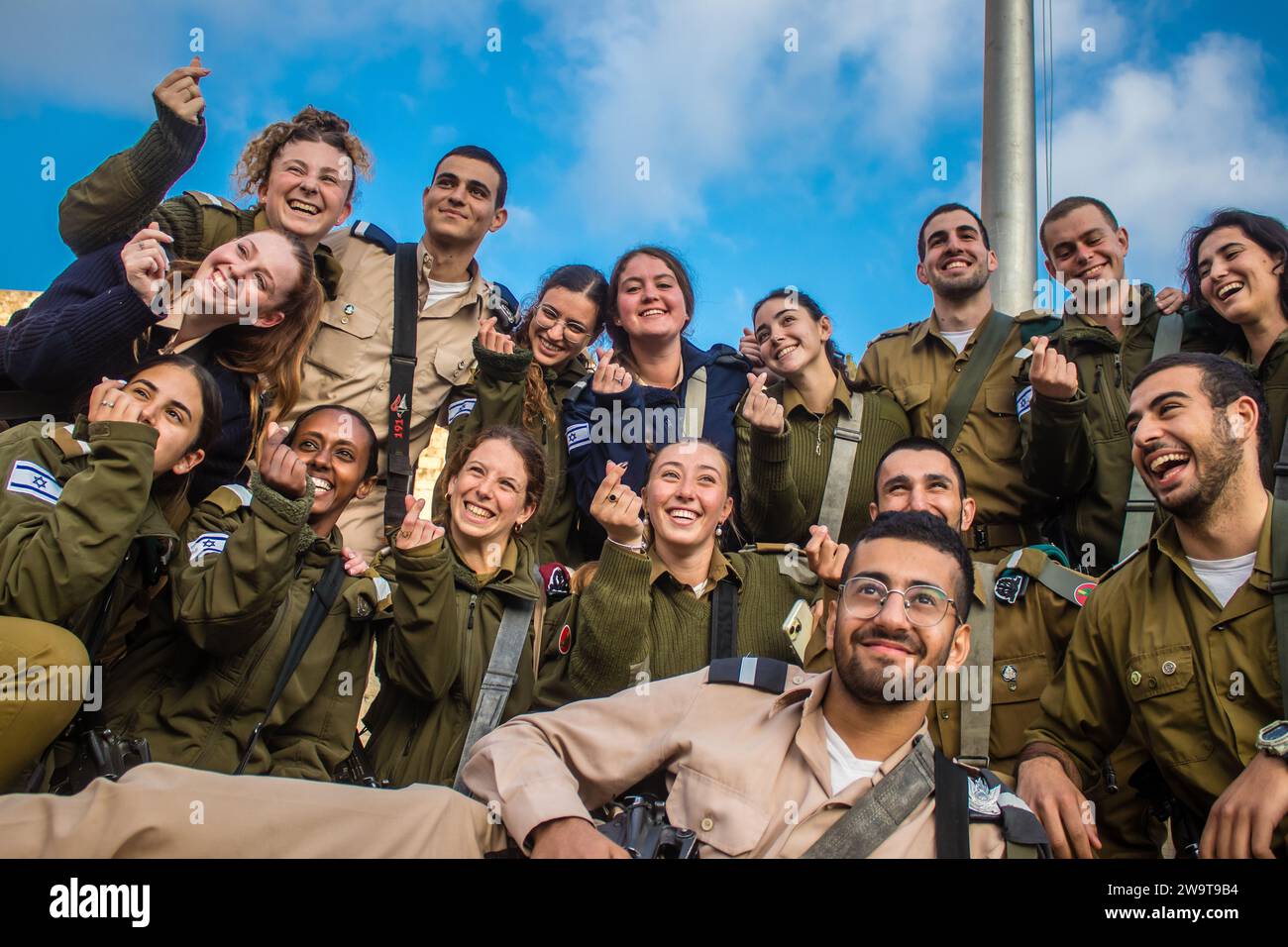 Portrait of a group of soldiers, Induction ceremony for new graduates ...