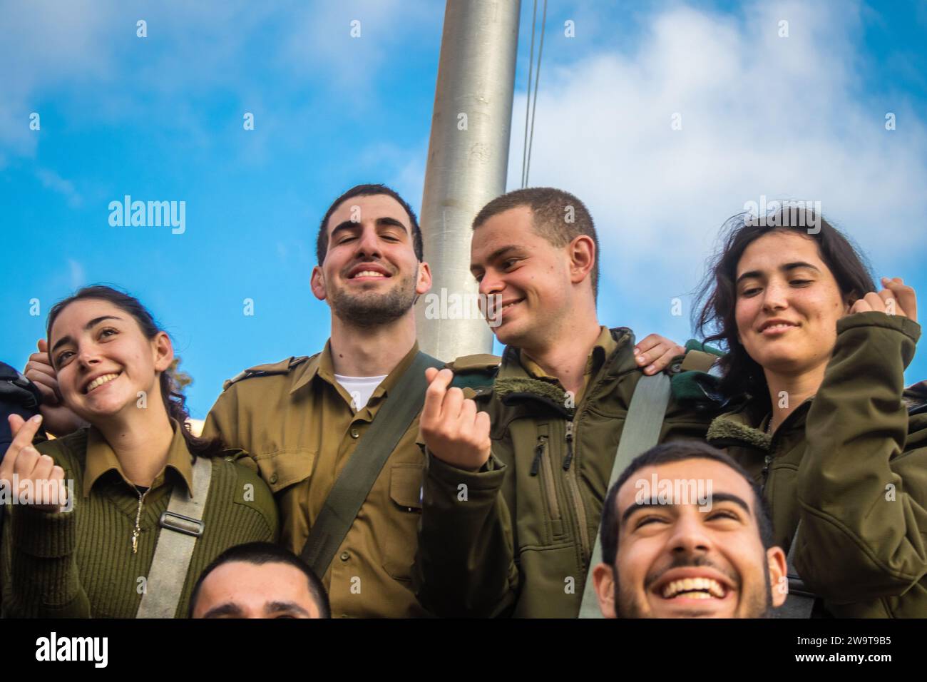 Portrait of a group of soldiers, Induction ceremony for new graduates ...