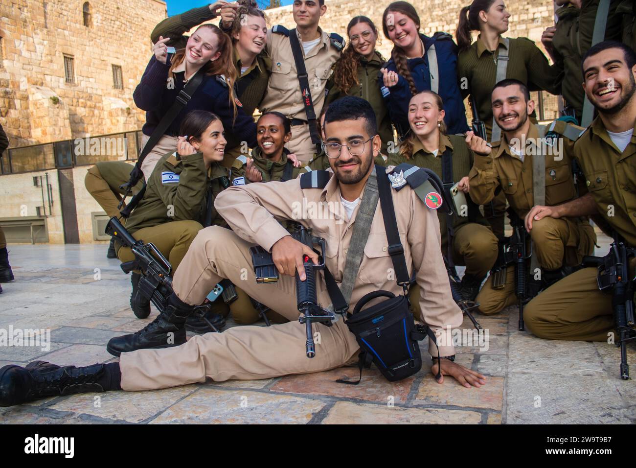 Portrait of a group of soldiers, Induction ceremony for new graduates ...