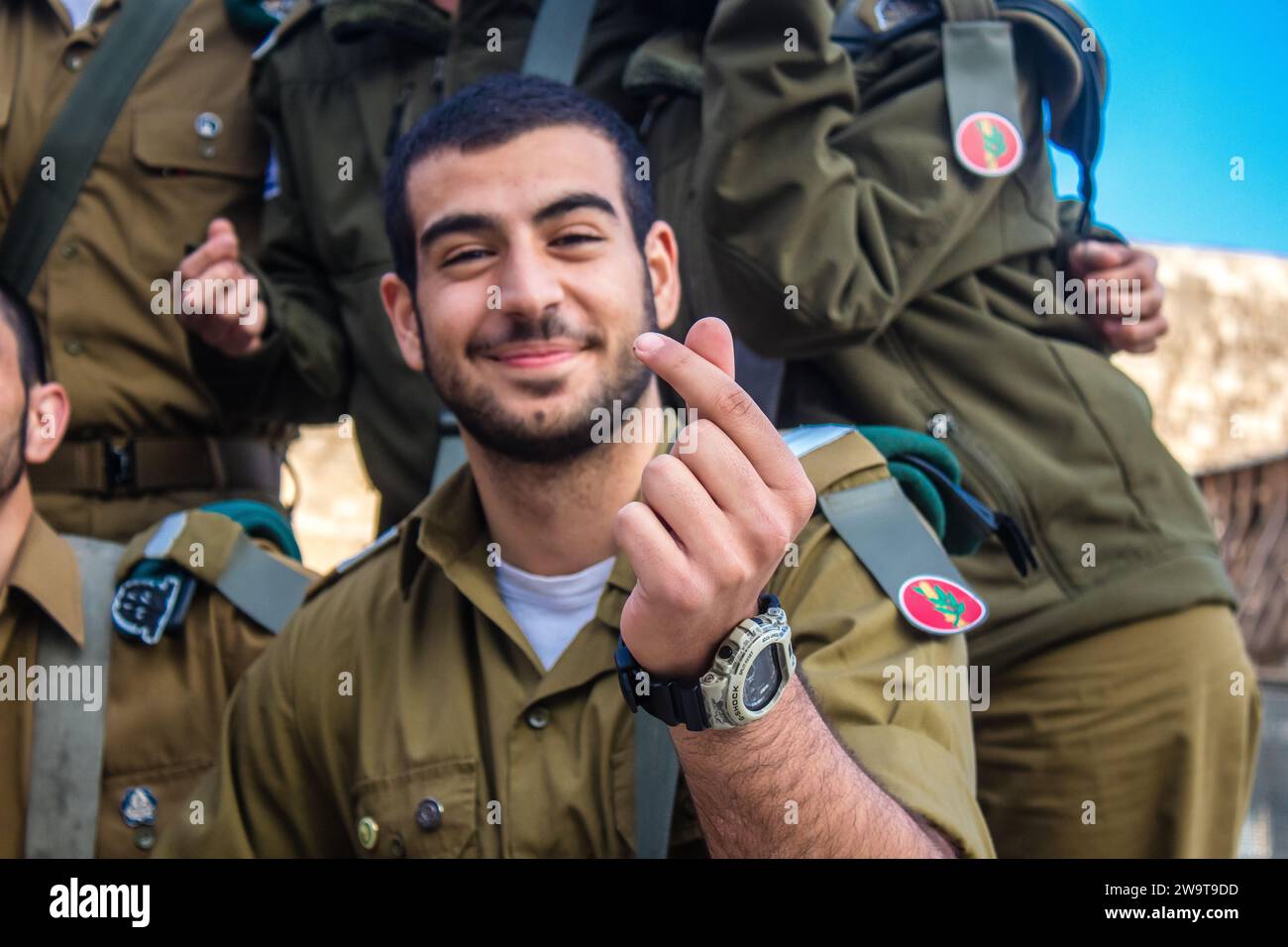 Portrait of a group of soldiers, Induction ceremony for new graduates ...