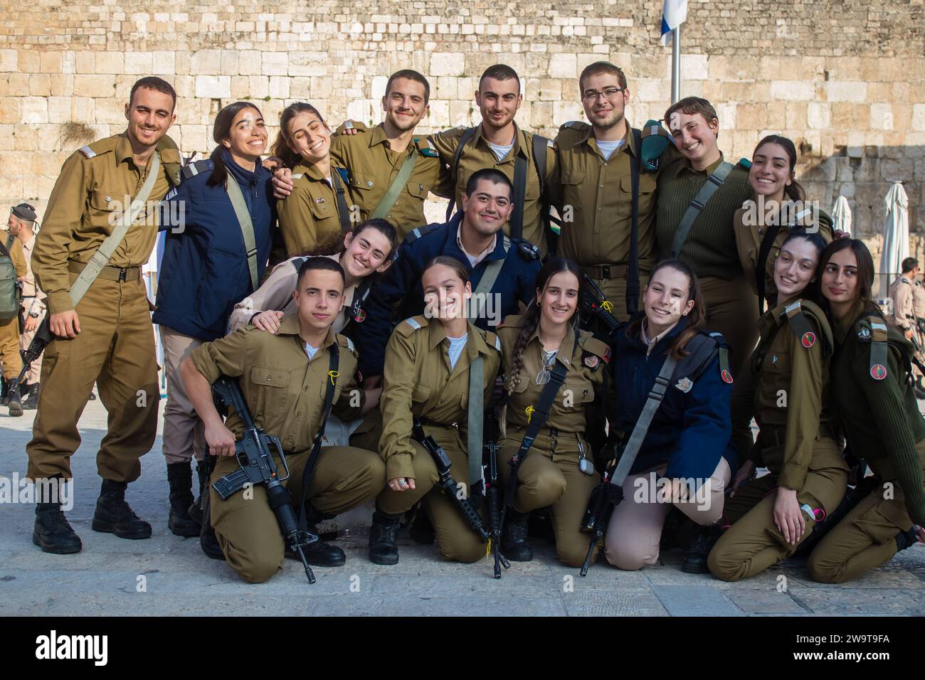 Portrait of a group of soldiers, Induction ceremony for new graduates ...