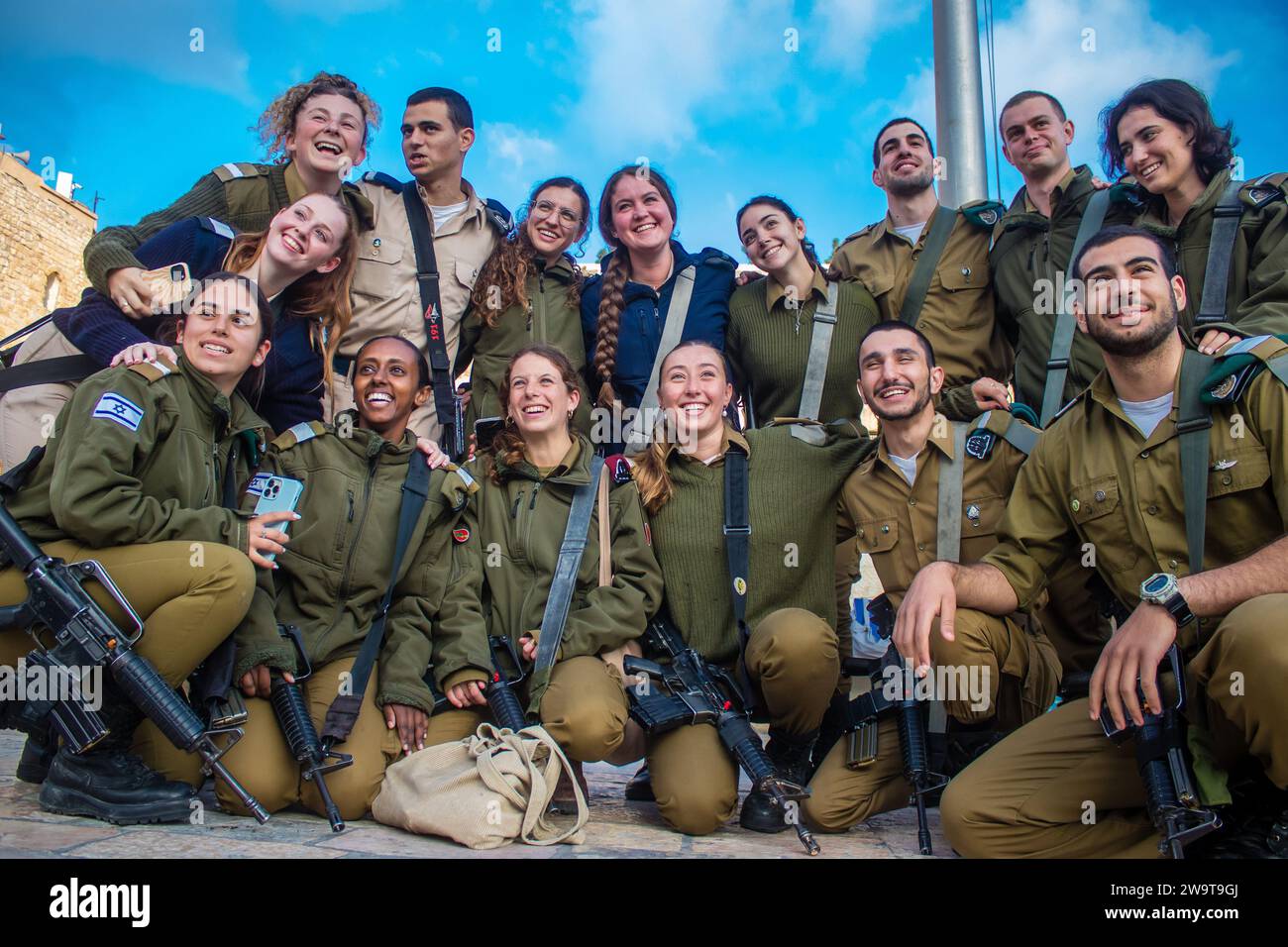 Portrait of a group of soldiers, Induction ceremony for new graduates ...