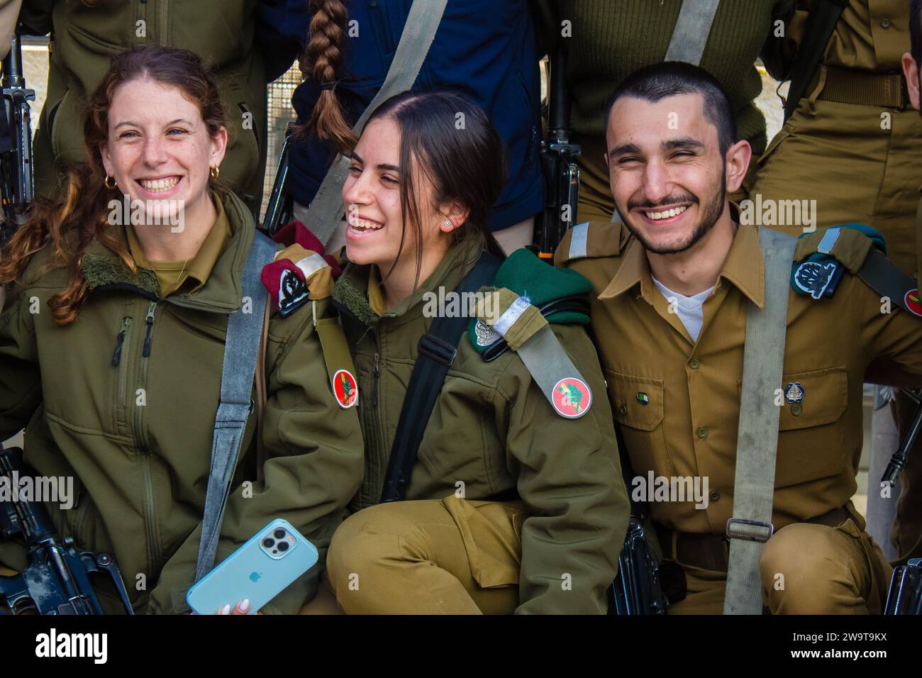 Portrait of a group of soldiers, Induction ceremony for new graduates ...