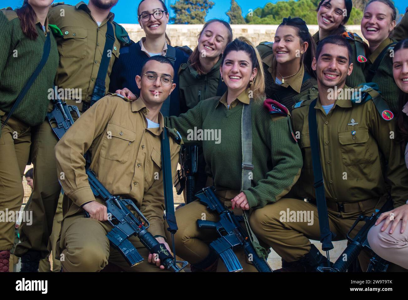 Portrait of a group of soldiers, Induction ceremony for new graduates ...