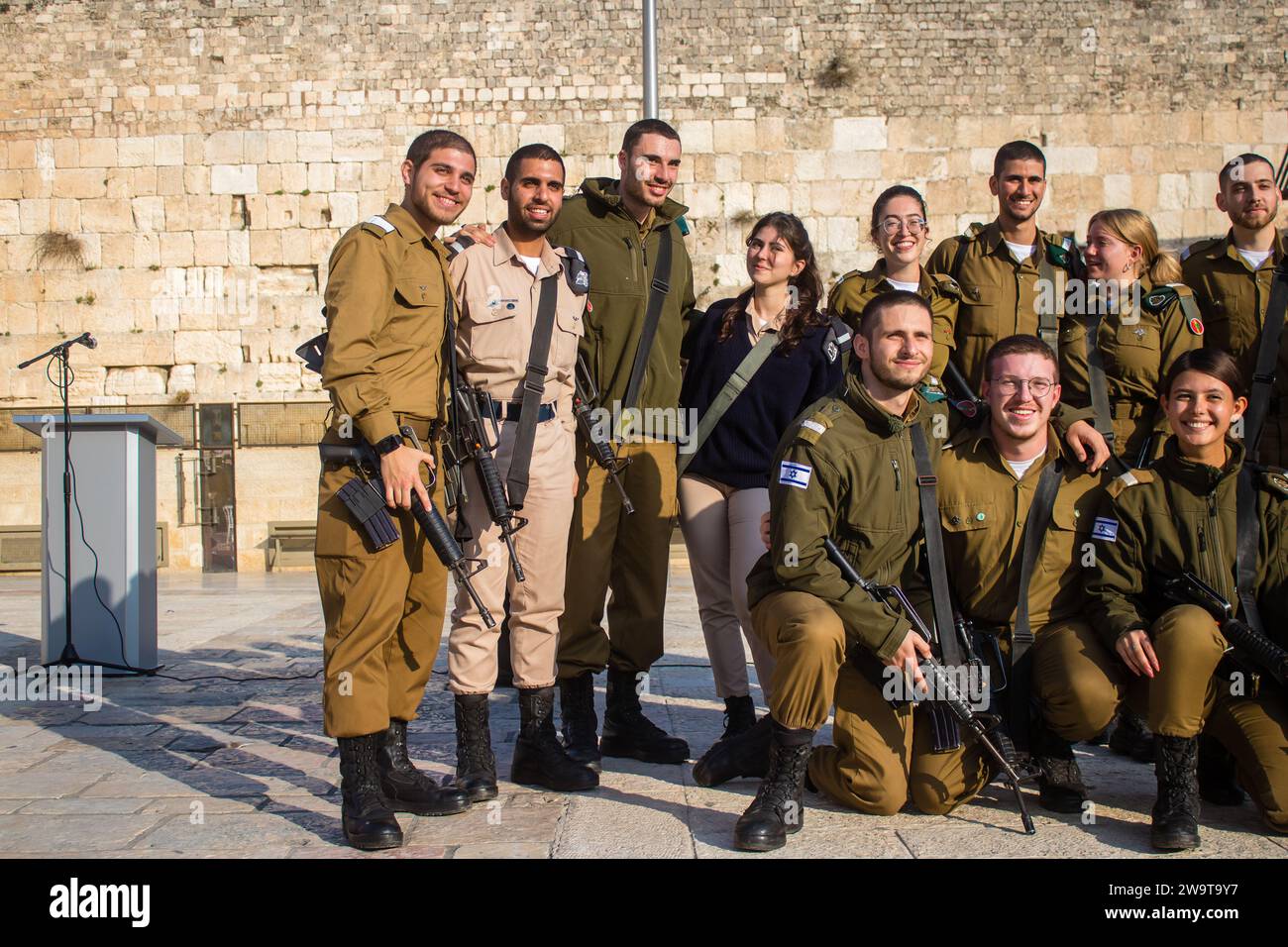 Portrait of a group of soldiers, Induction ceremony for new graduates ...