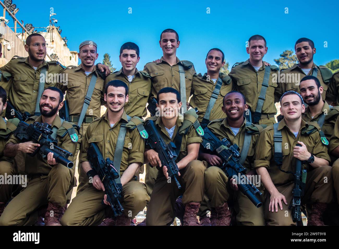 Portrait of a group of soldiers, Induction ceremony for new graduates ...