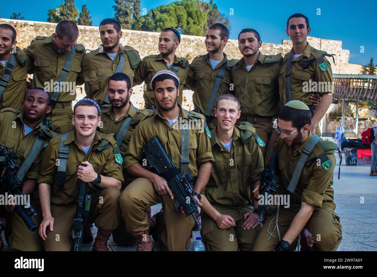 Portrait of a group of soldiers, Induction ceremony for new graduates ...