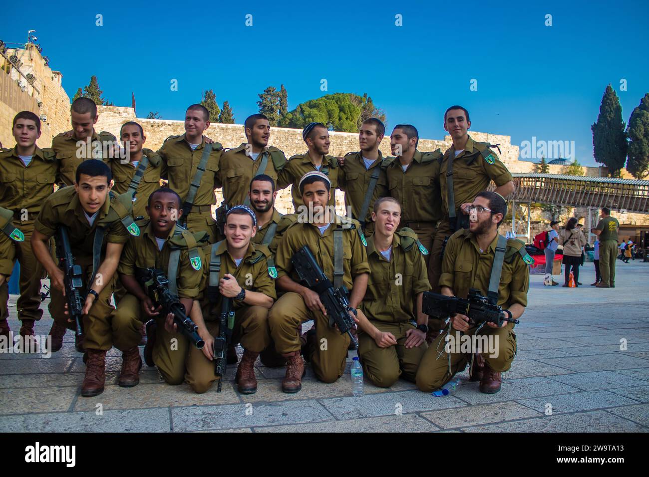 Portrait of a group of soldiers, Induction ceremony for new graduates ...