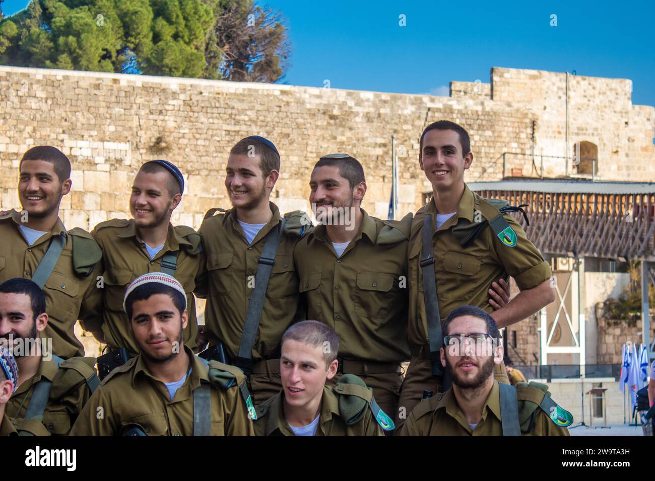 Portrait of a group of soldiers, Induction ceremony for new graduates ...