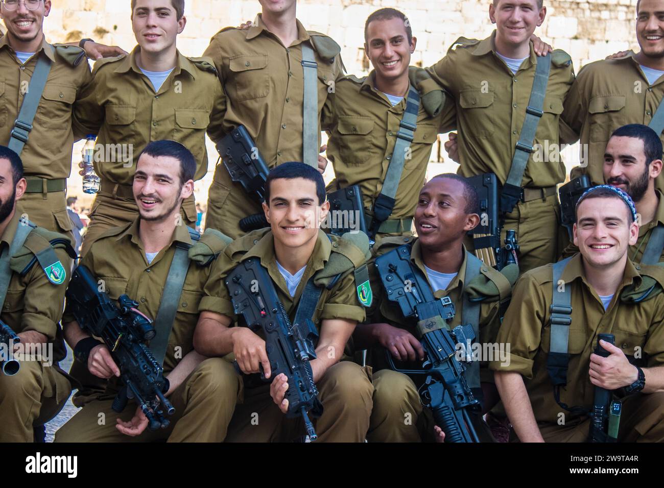 Portrait of a group of soldiers, Induction ceremony for new graduates ...