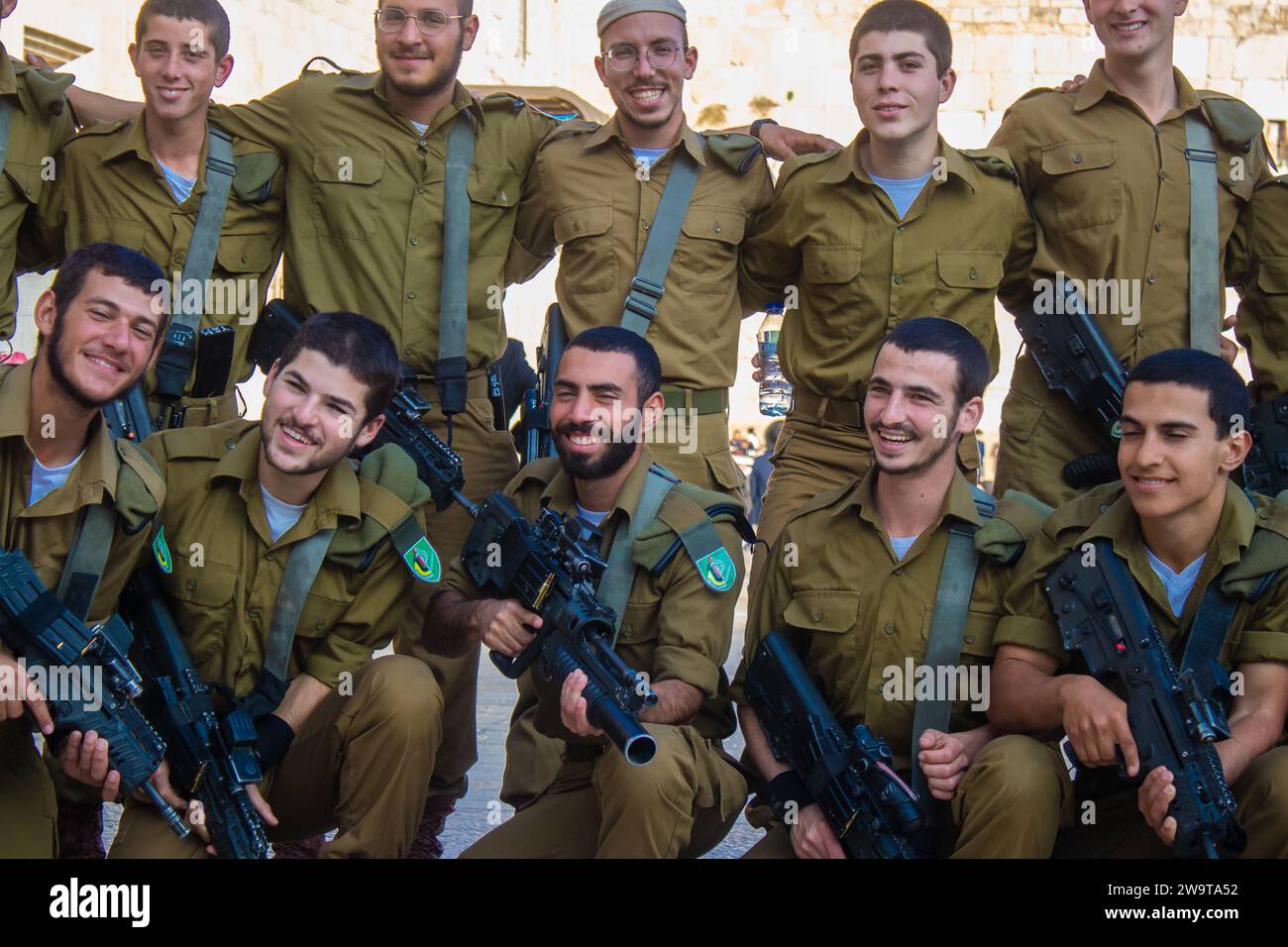 Portrait of a group of soldiers, Induction ceremony for new graduates ...