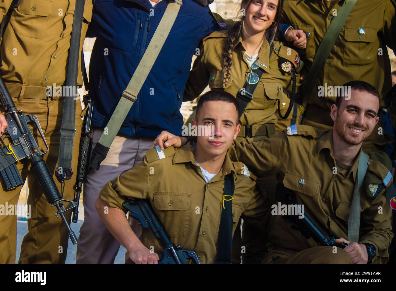 Portrait of a group of soldiers, Induction ceremony for new graduates ...