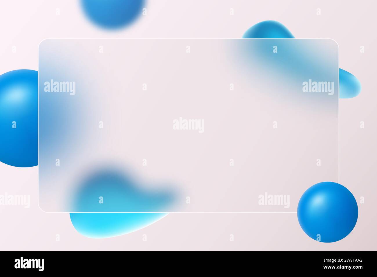 Glass morphism landing page with rectangular frame and blurry floating ...