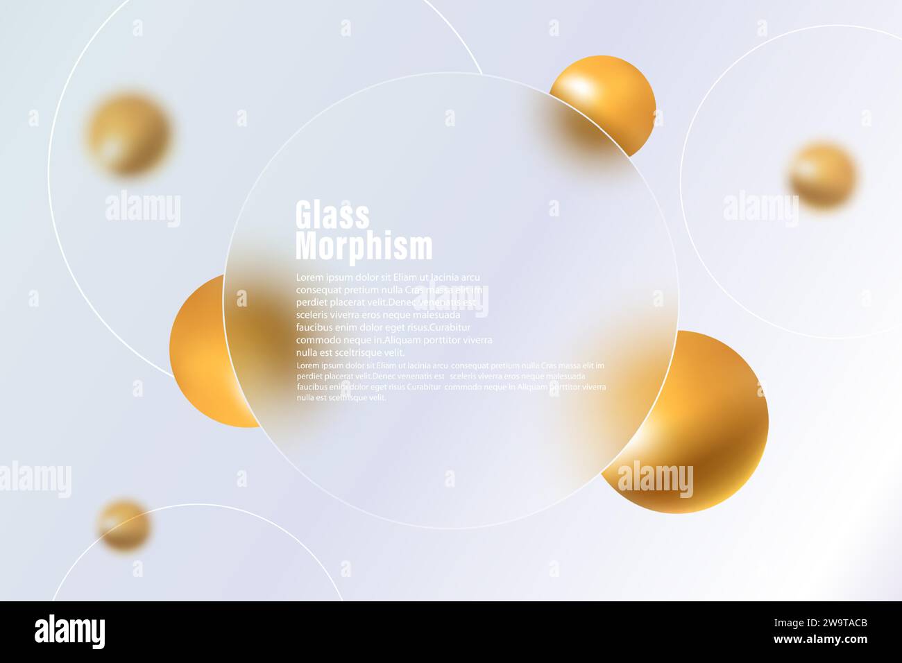 Glass morphism banner template. Clear glass circle with blur effect ...