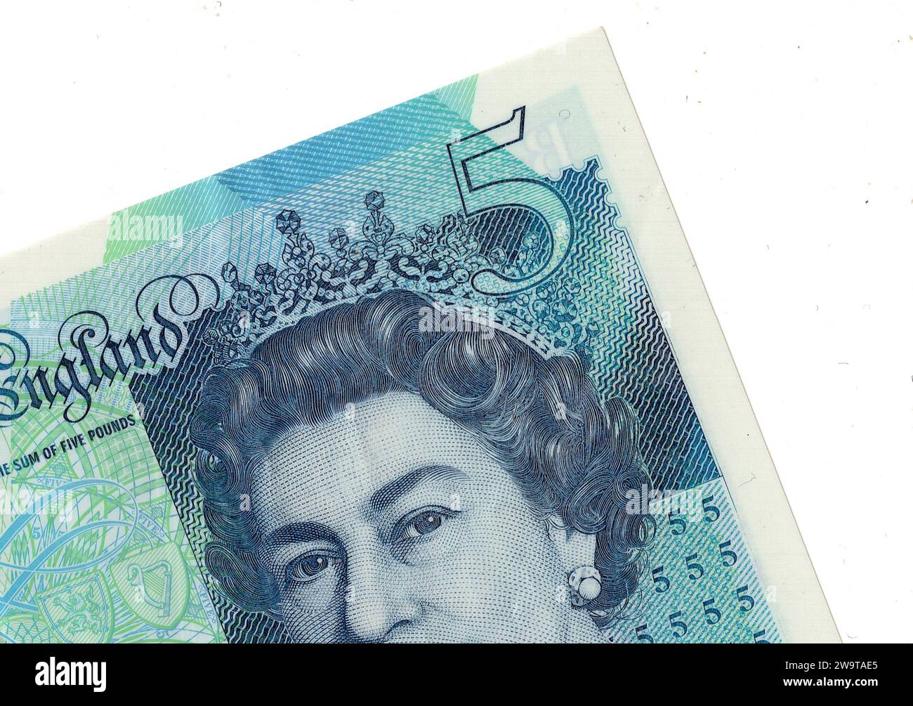 Close up of a five pound note from the United Kingdom/Great Britain on ...