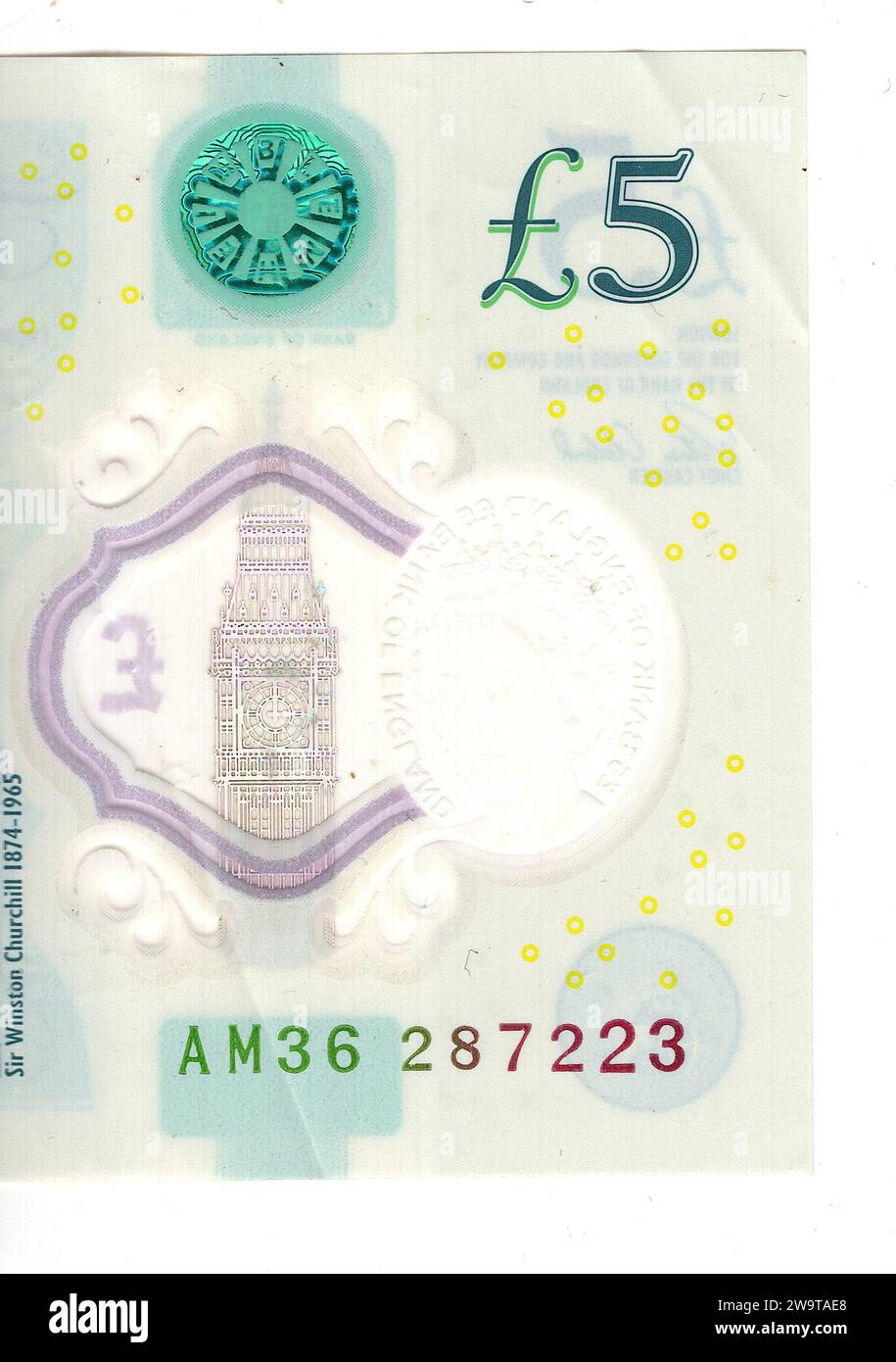 Close up of a five pound note from the United Kingdom/Great Britain on ...