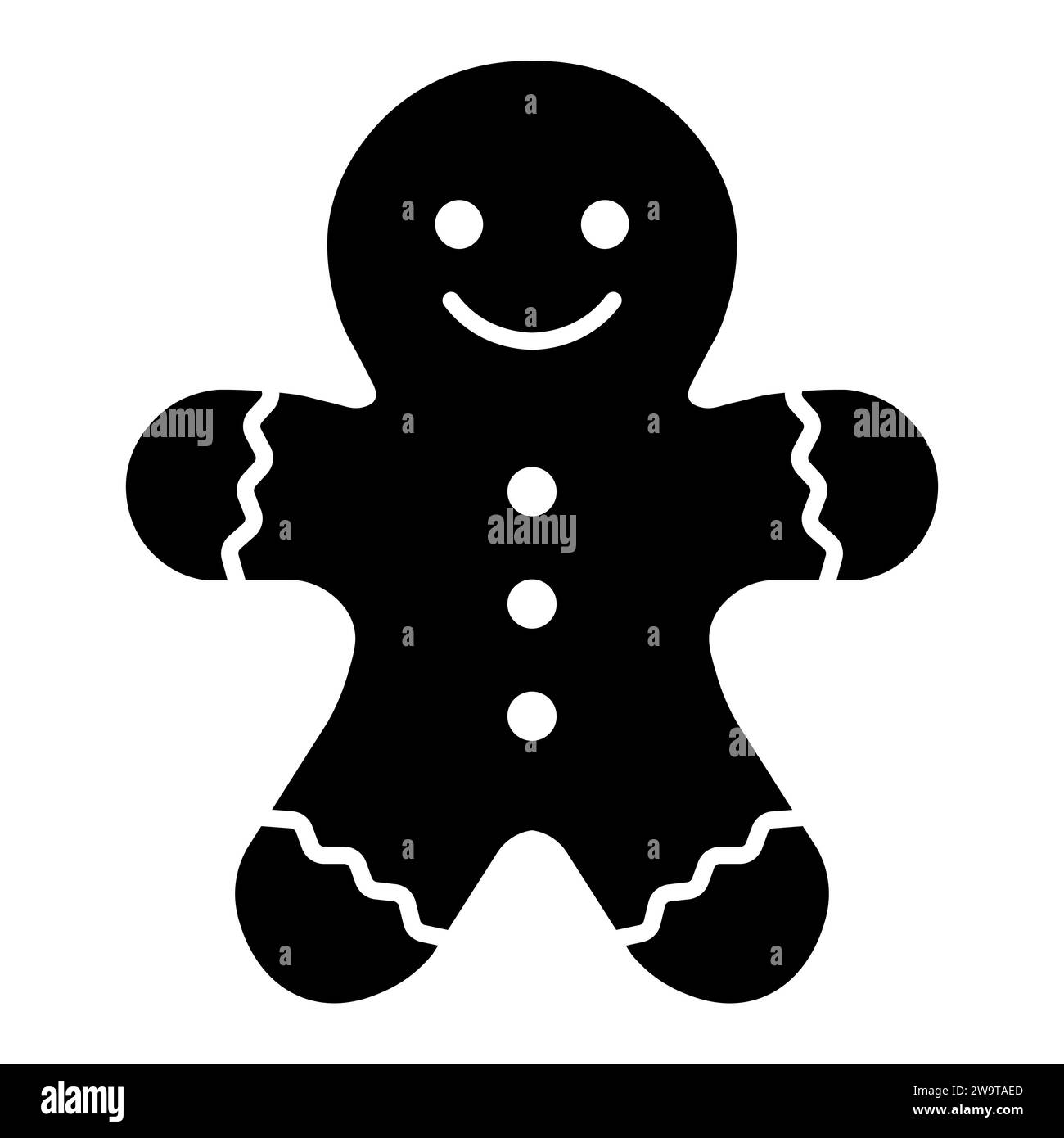 Gingerbread man vector icon on white background Stock Vector Image ...