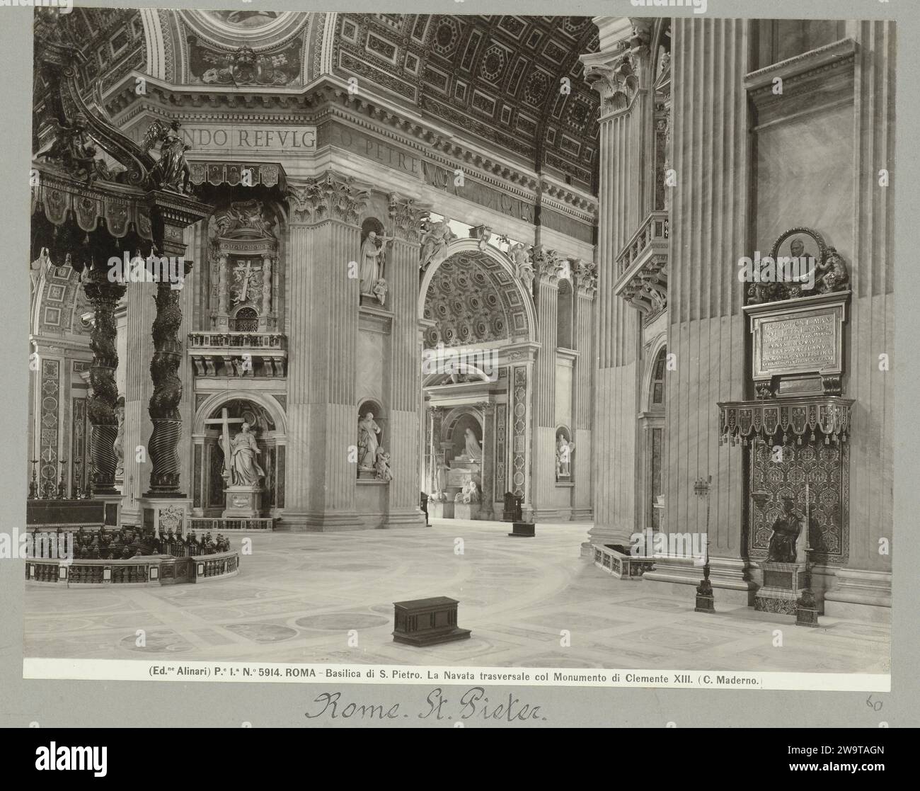 Rome. St. Pieter, c. 1893 - c. 1903 photograph The side ship of the ...