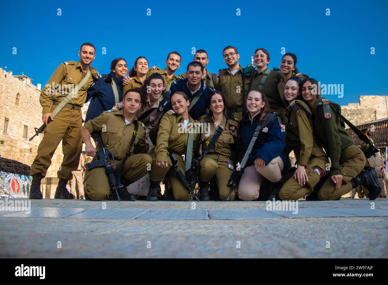 Portrait of a group of soldiers, Induction ceremony for new graduates ...