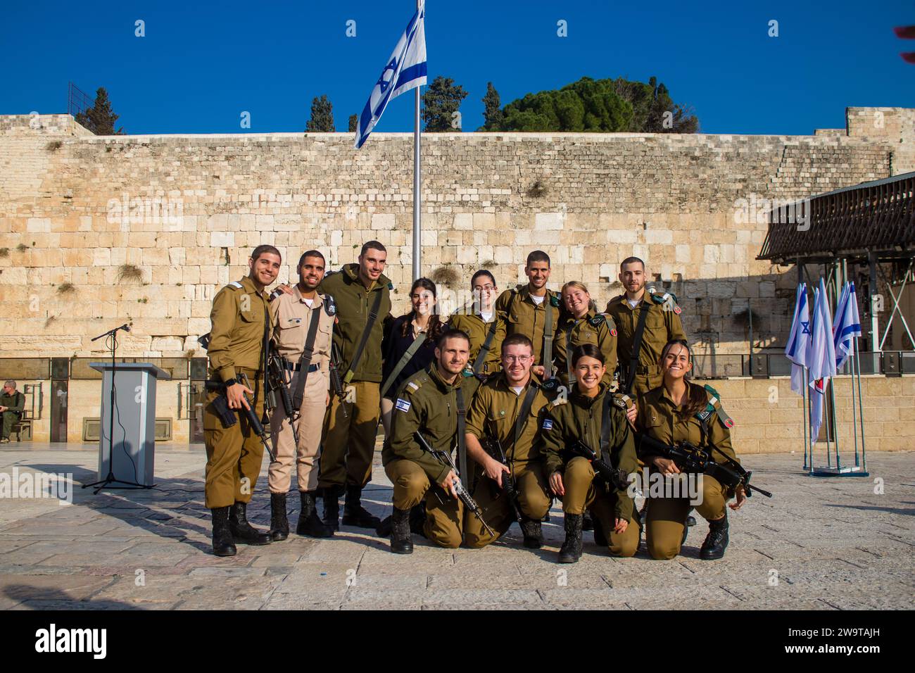 Portrait of a group of soldiers, Induction ceremony for new graduates ...