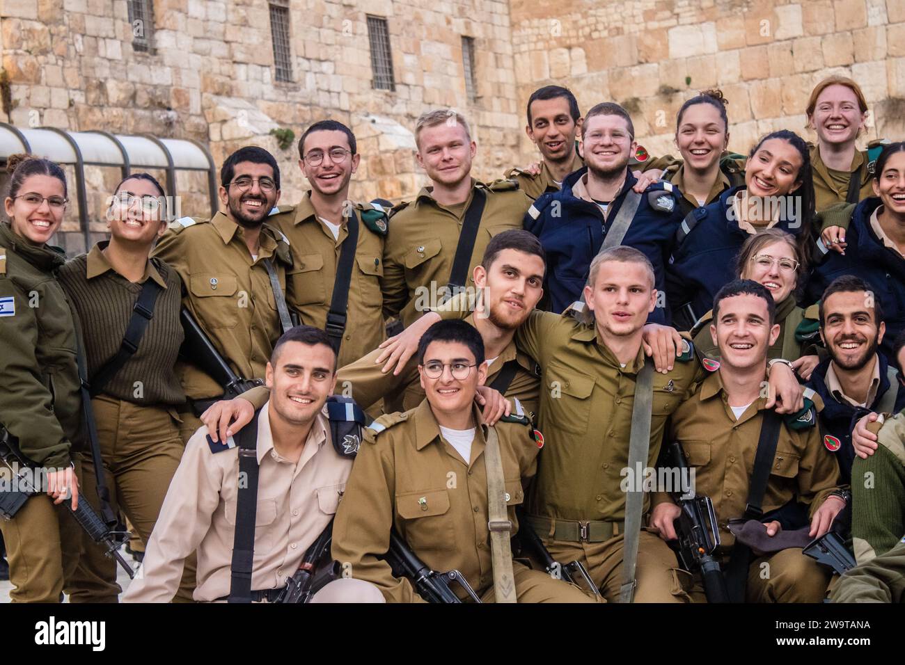 Portrait of a group of soldiers, Induction ceremony for new graduates ...