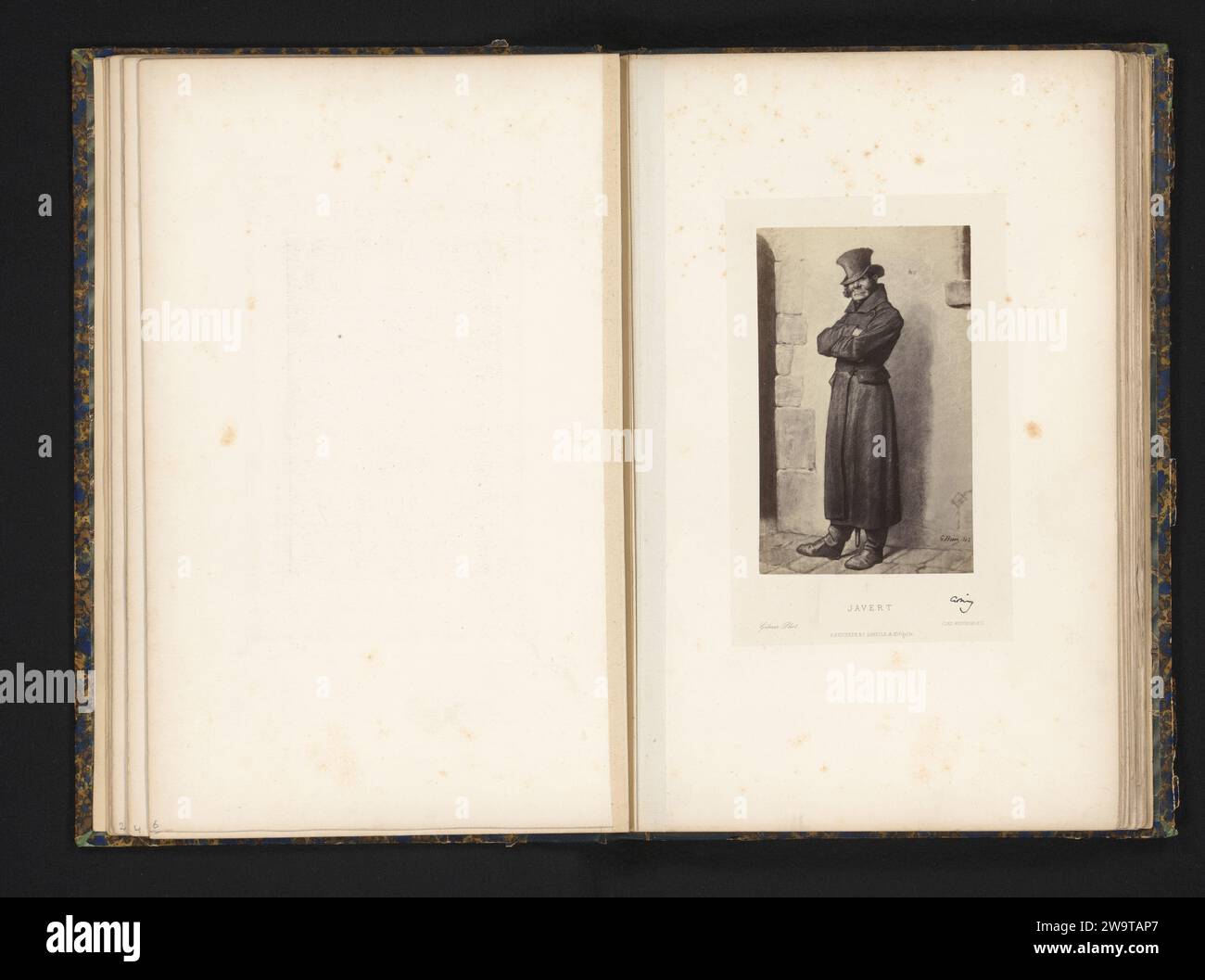 Photo production of a drawing by Javert from Les Misérables by Victor ...
