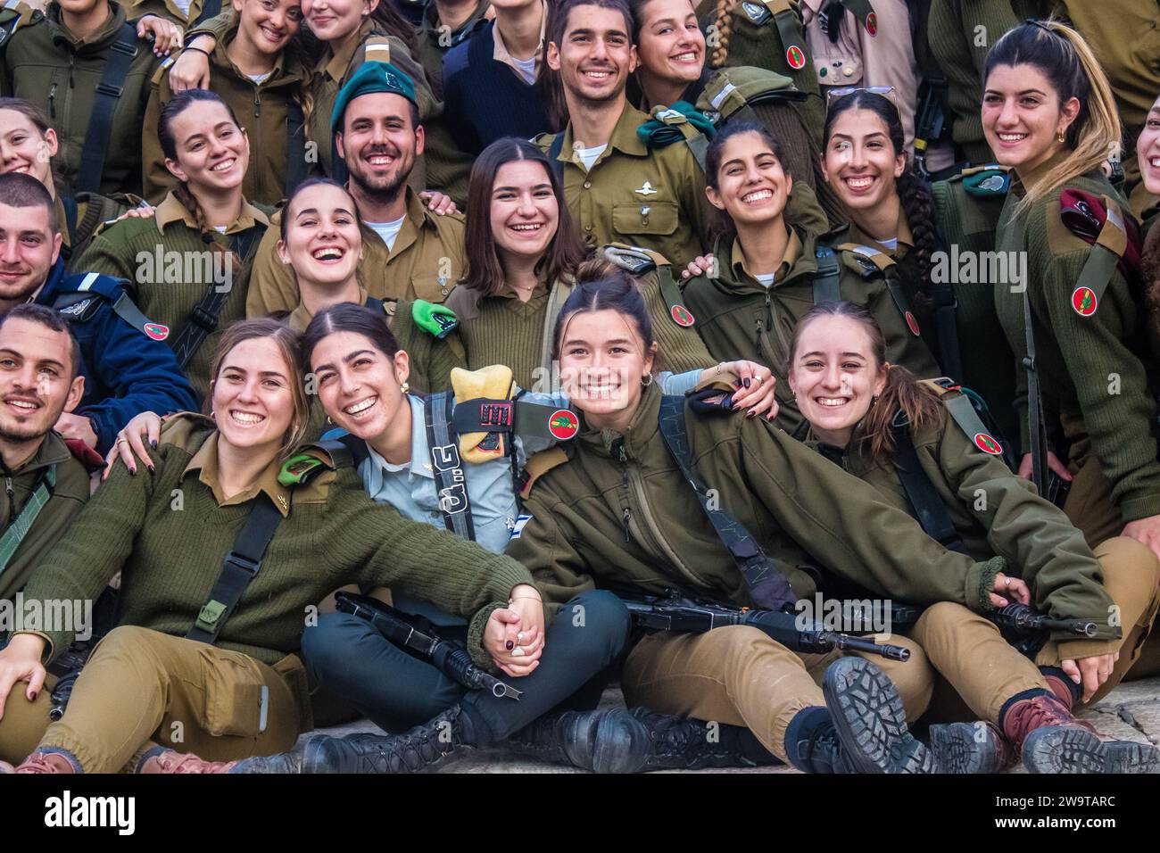 Portrait of a group of soldiers, Induction ceremony for new graduates ...